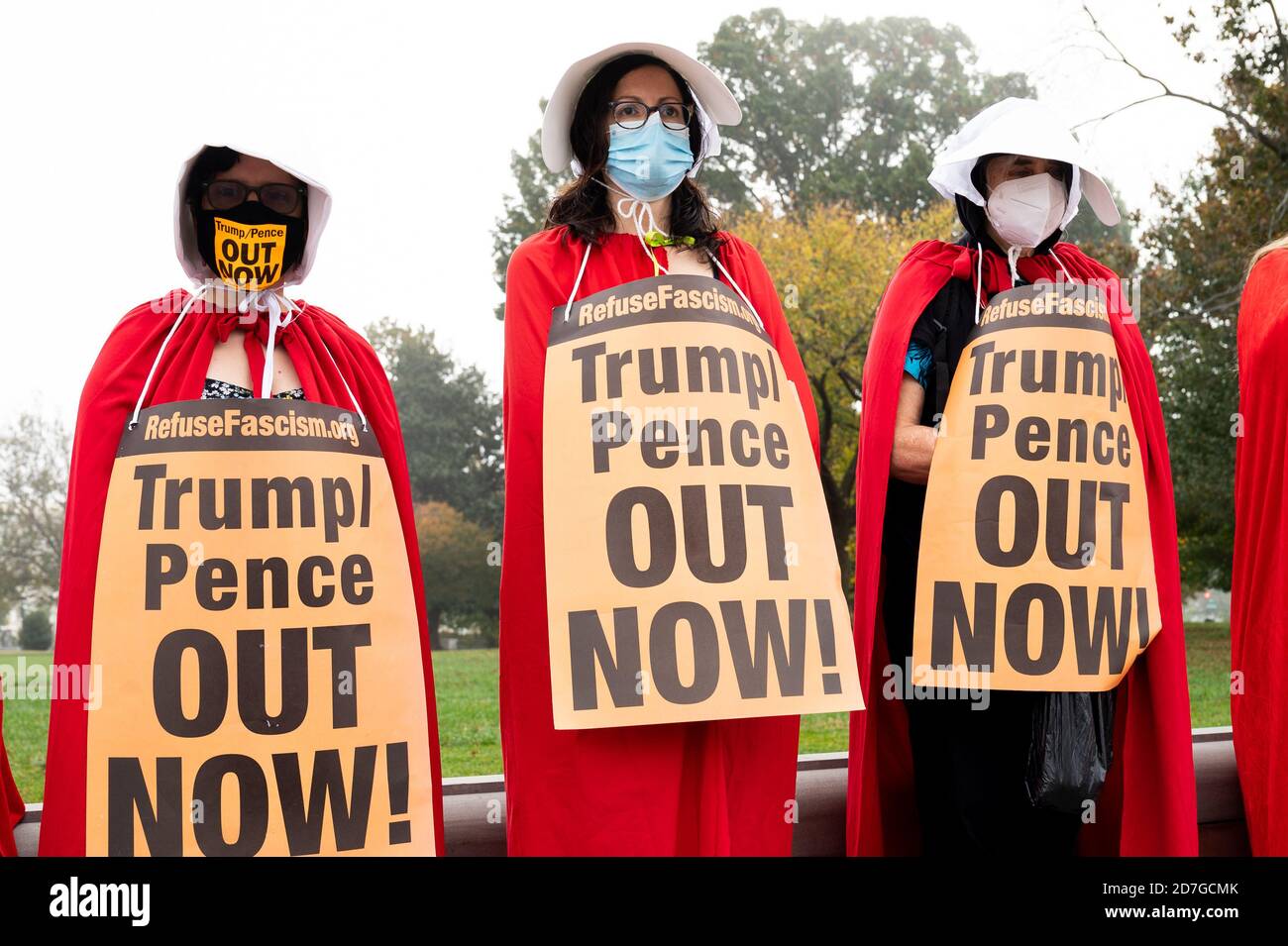 Washington, United States. 22nd Oct, 2020. Women wearing a "Handmaid ...