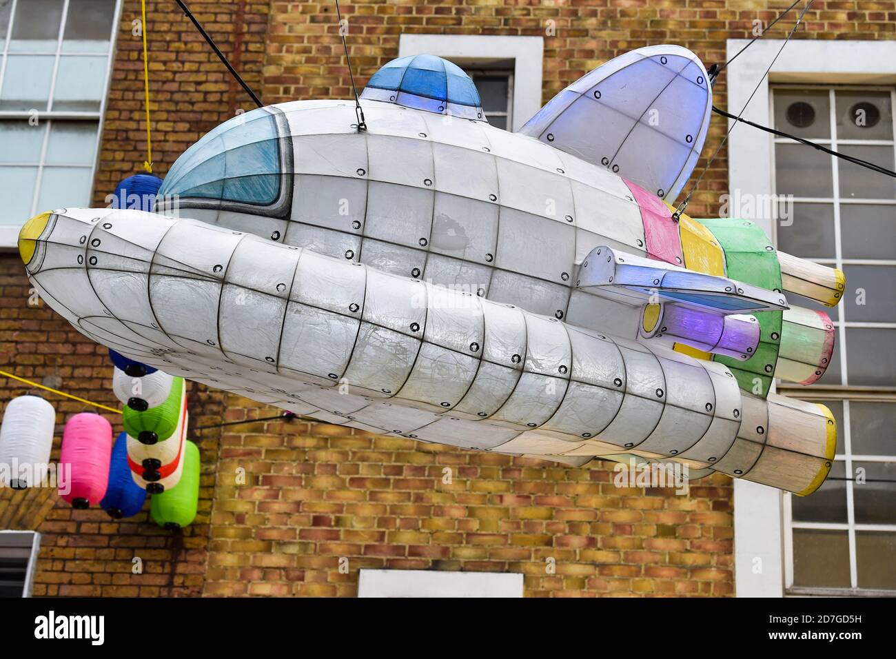 London, UK. 22nd Oct, 2020. A rocket lantern seen in London's Chinatown ...