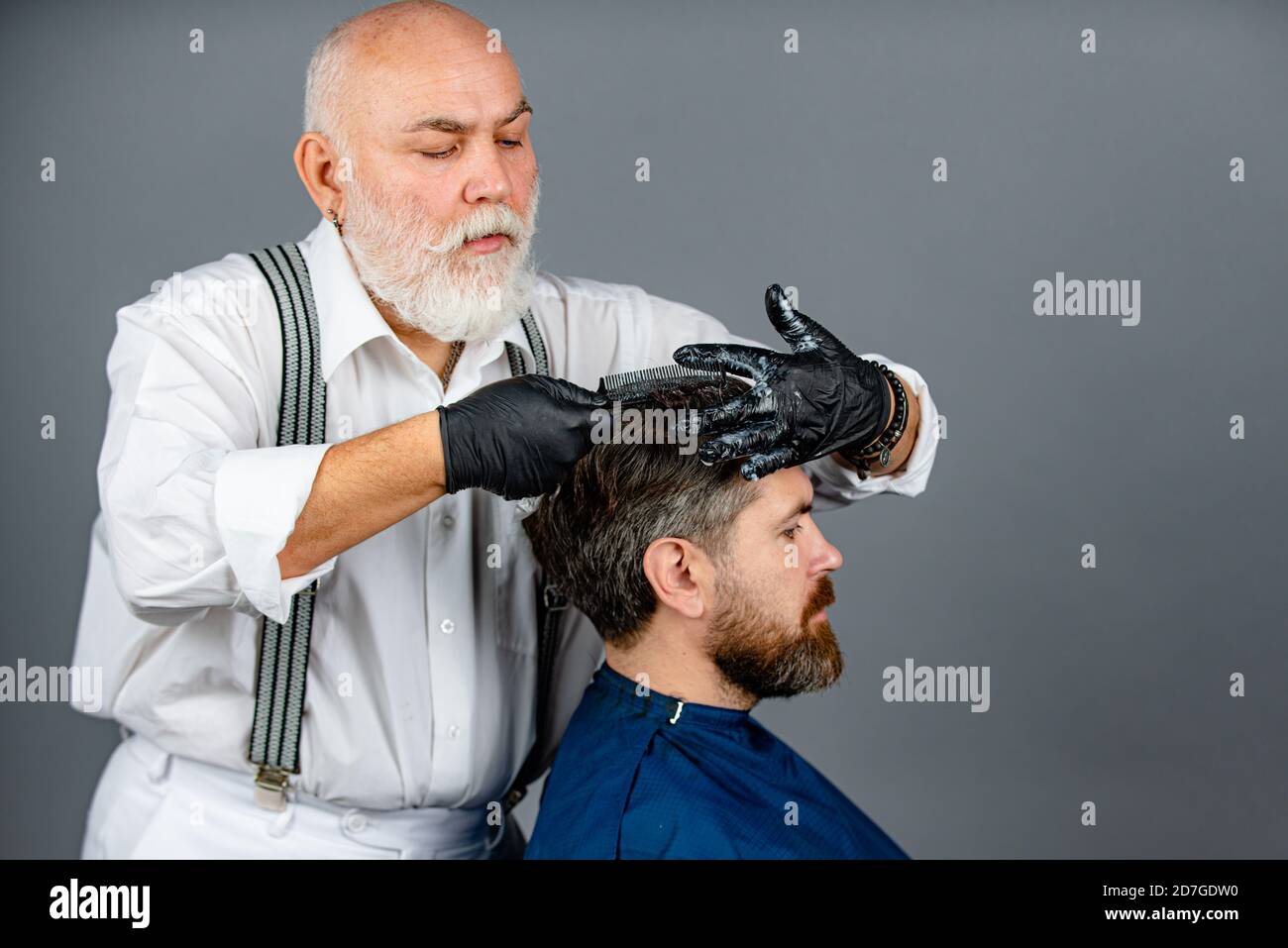 Men hair color. Barber colored hair beard and moustache Stock Photo - Alamy