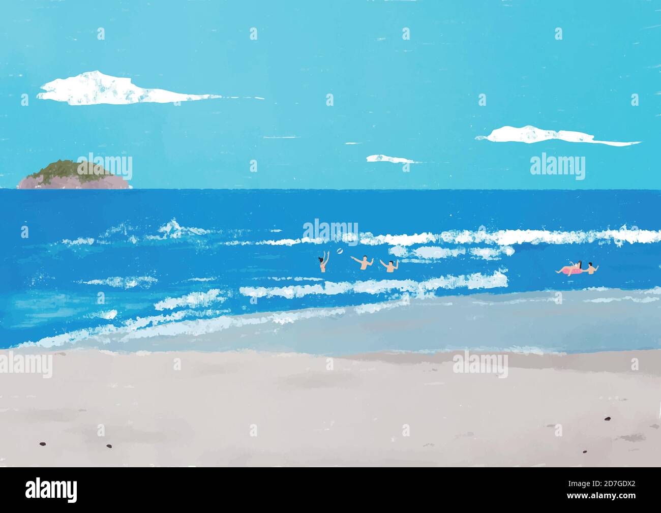 Beautiful summer landscape background illustration005 Stock Vector ...