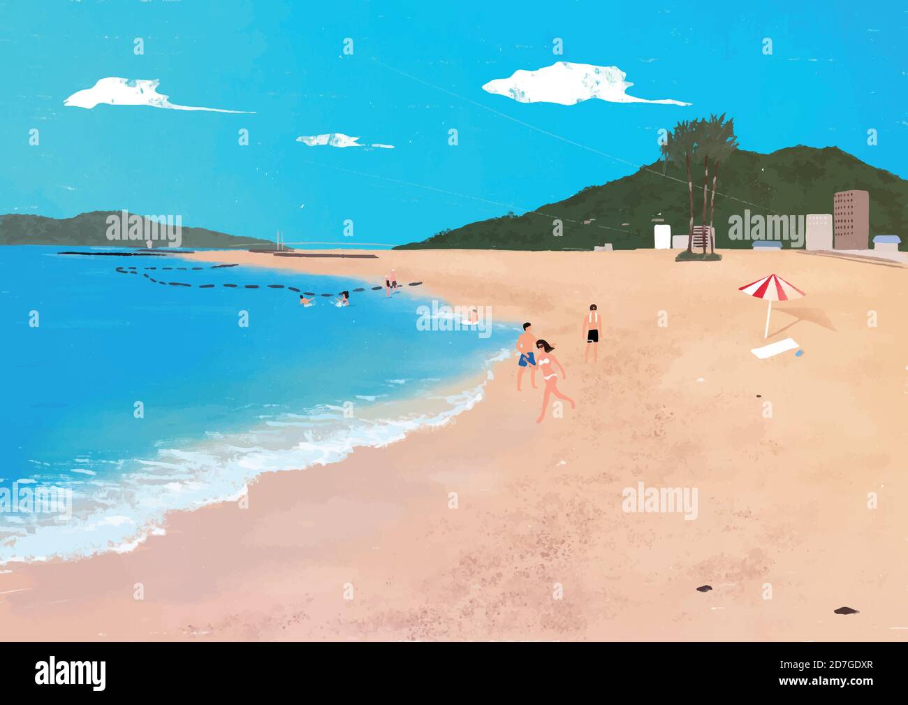 Beautiful summer landscape background illustration006 Stock Vector ...