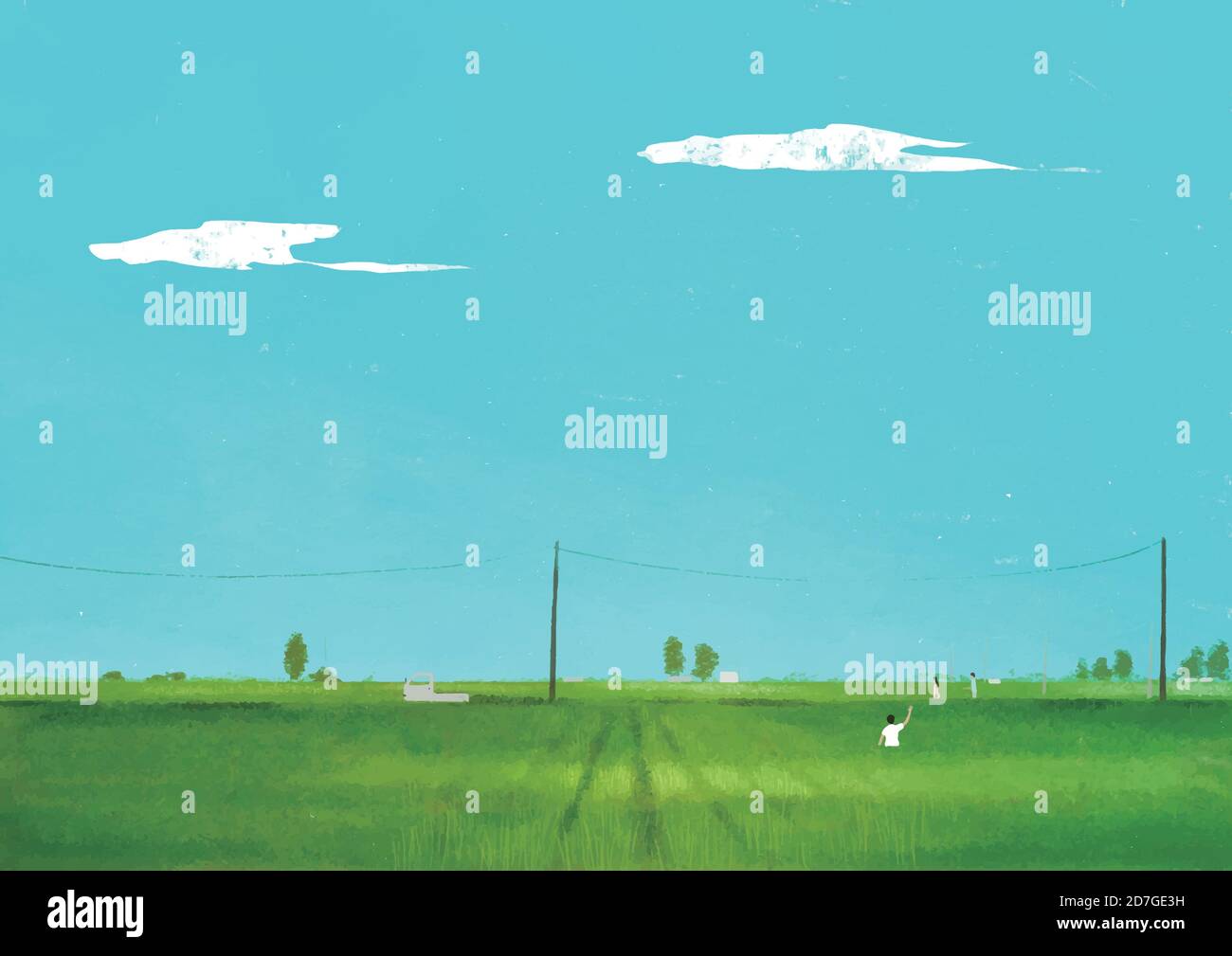 Beautiful summer landscape background illustration008 Stock Vector ...