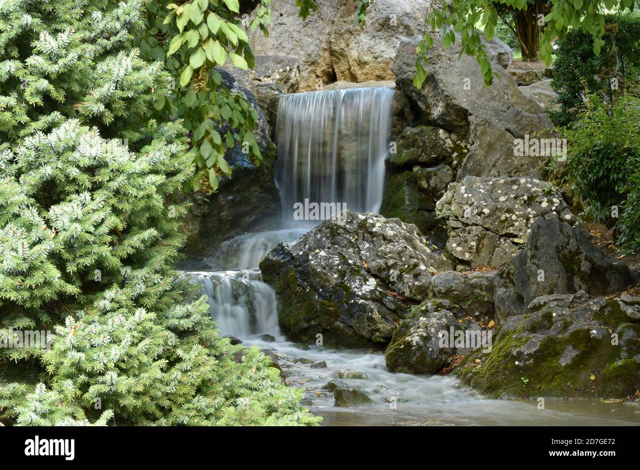 Closeup shot flowing rocky waterfall hi-res stock photography and ...