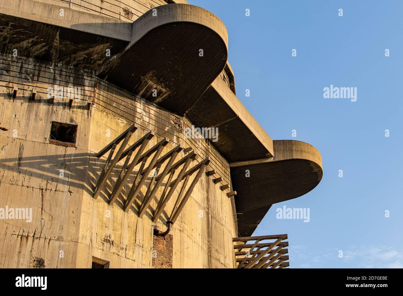 Old third Reich Air Defence Tower (Flakturm) in the Augarten park in ...