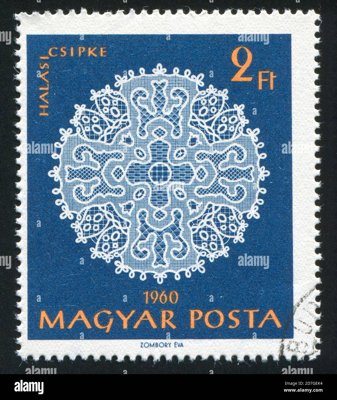 HUNGARY - CIRCA 1960: stamp printed by Hungary, shows Halas lace ...