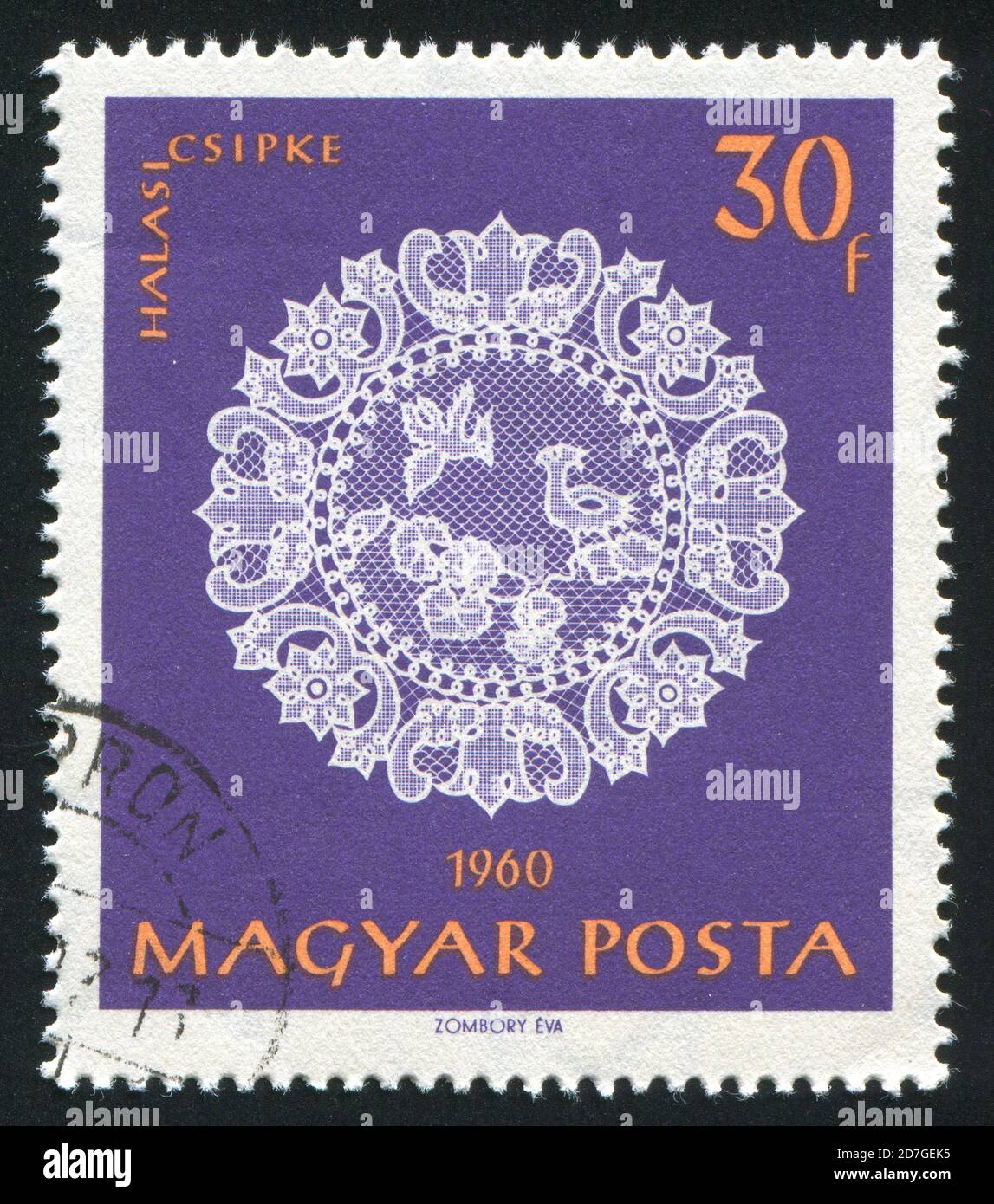 HUNGARY - CIRCA 1960: stamp printed by Hungary, shows Halas lace ...