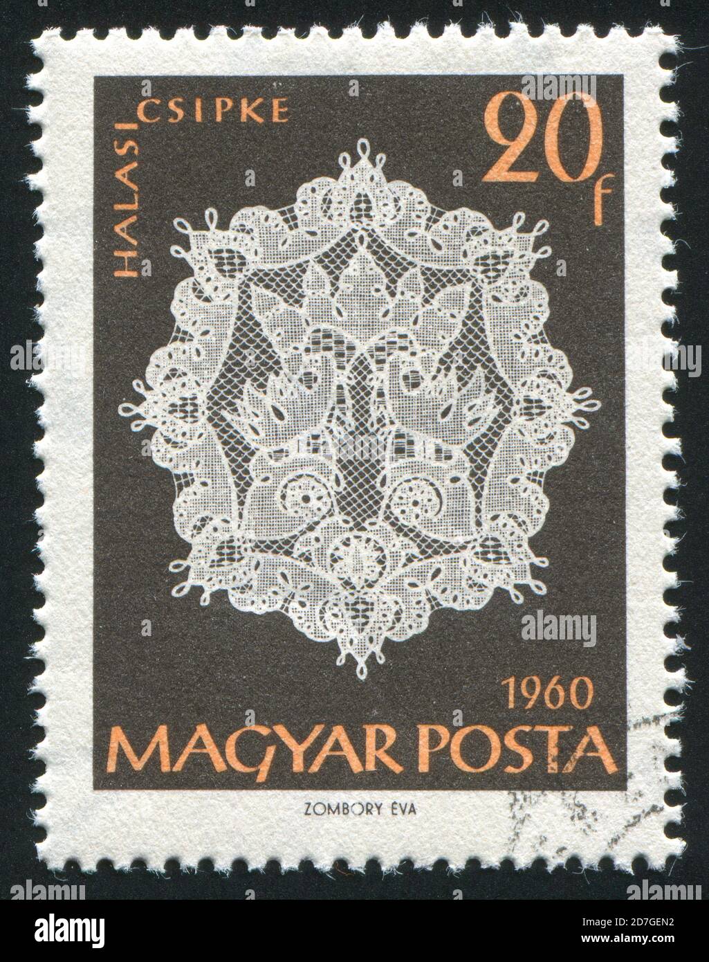 HUNGARY - CIRCA 1960: stamp printed by Hungary, shows Halas lace ...