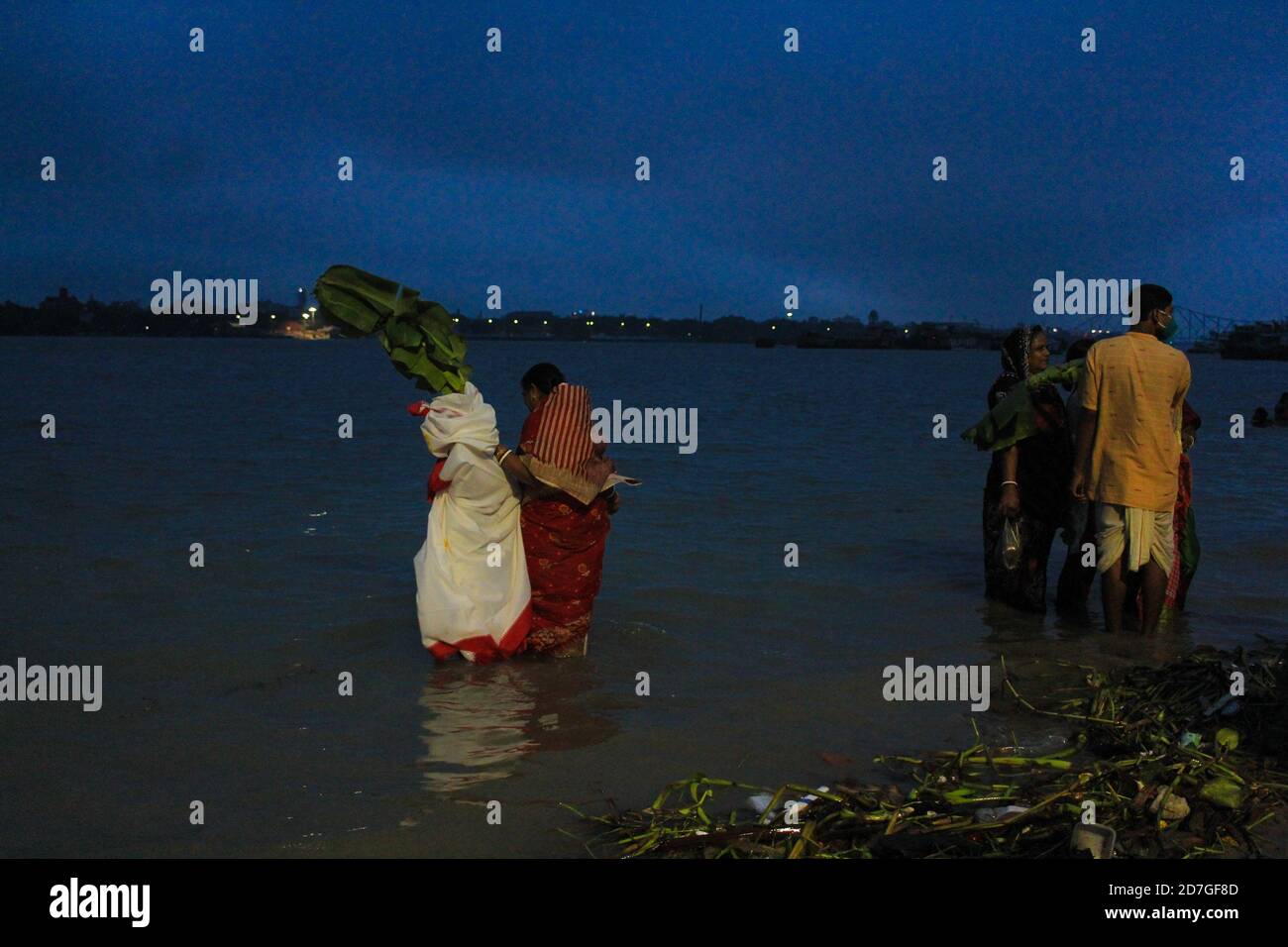 Kolkata, India. 23rd Oct, 2020. One of the first rituals of durga puja ...