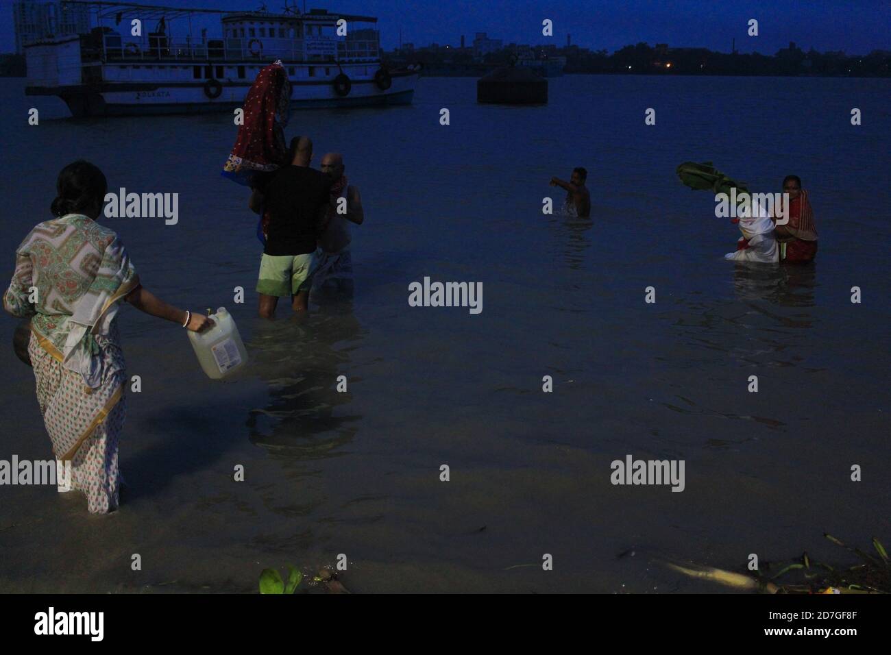 Kolkata, India. 23rd Oct, 2020. One of the first rituals of durga puja ...