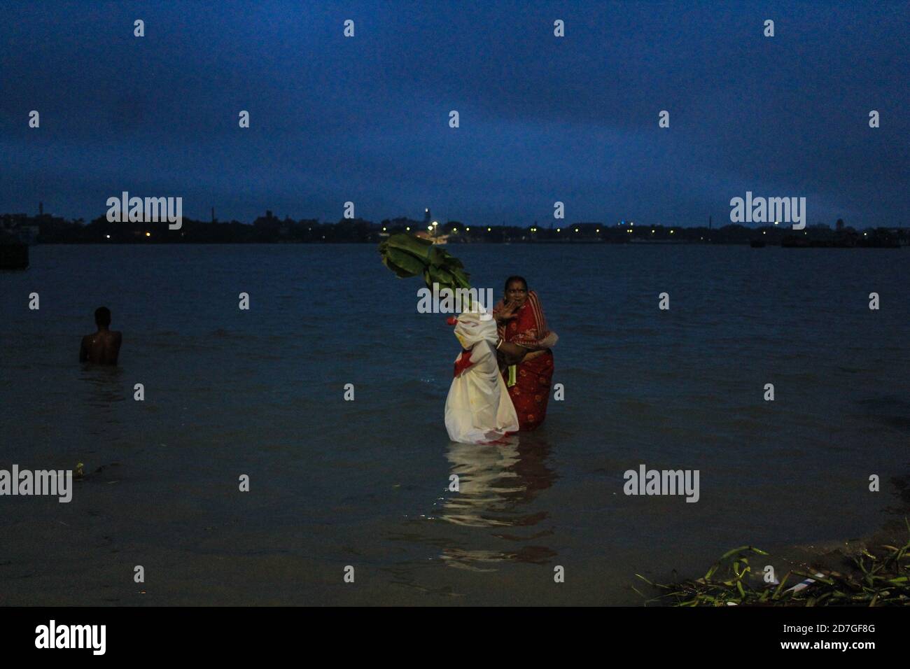 Kolkata, India. 23rd Oct, 2020. One of the first rituals of durga puja ...