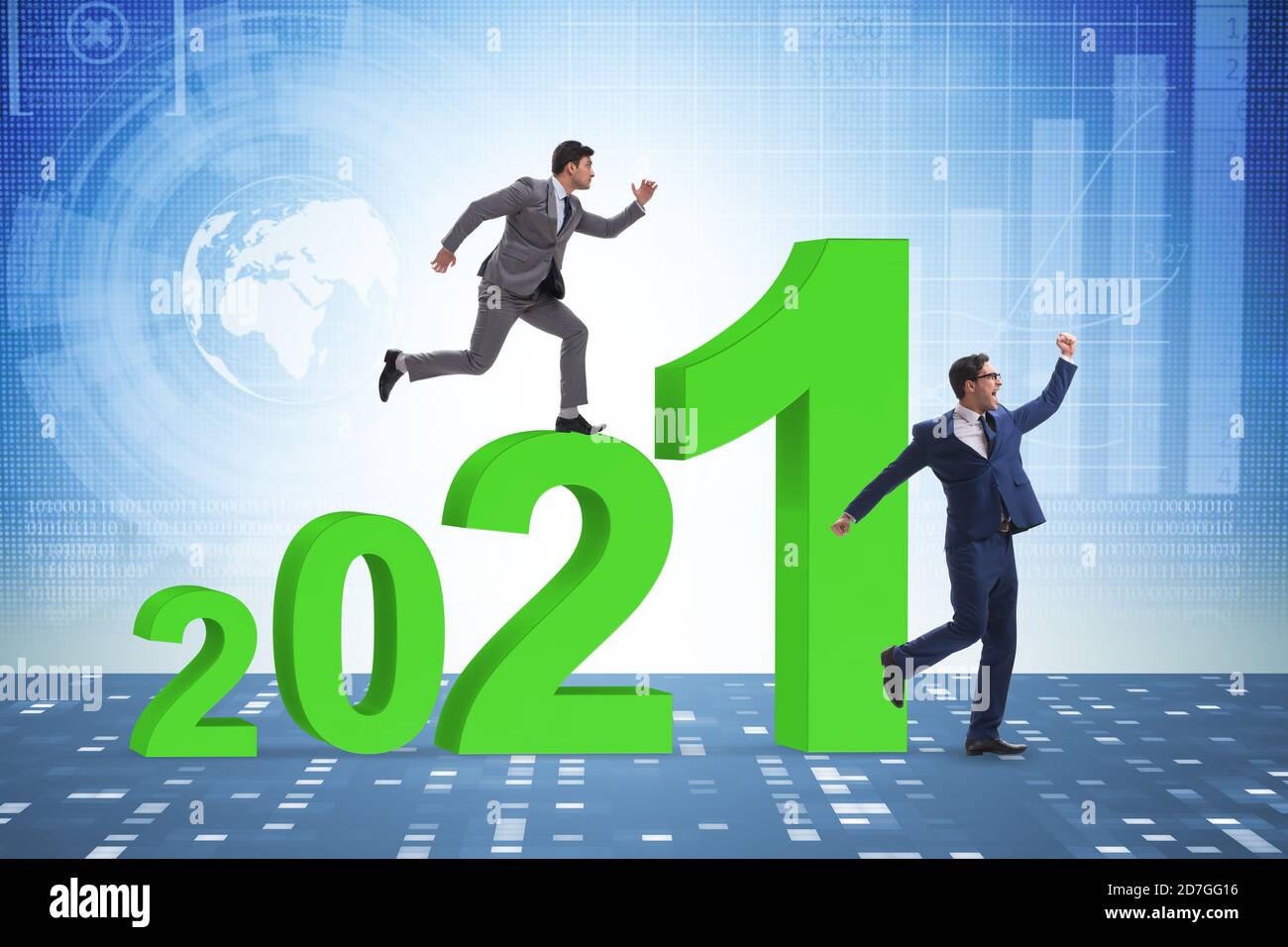 Growth concept with the transition between 2020 and 2021 Stock Photo ...