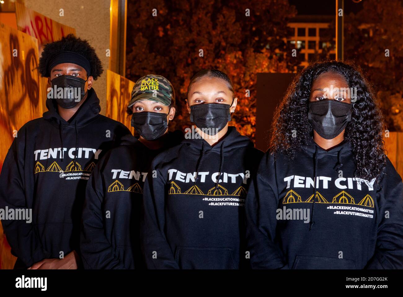 Washington, DC, USA, 22 October, 2020. Pictured: Protest leaders at ...
