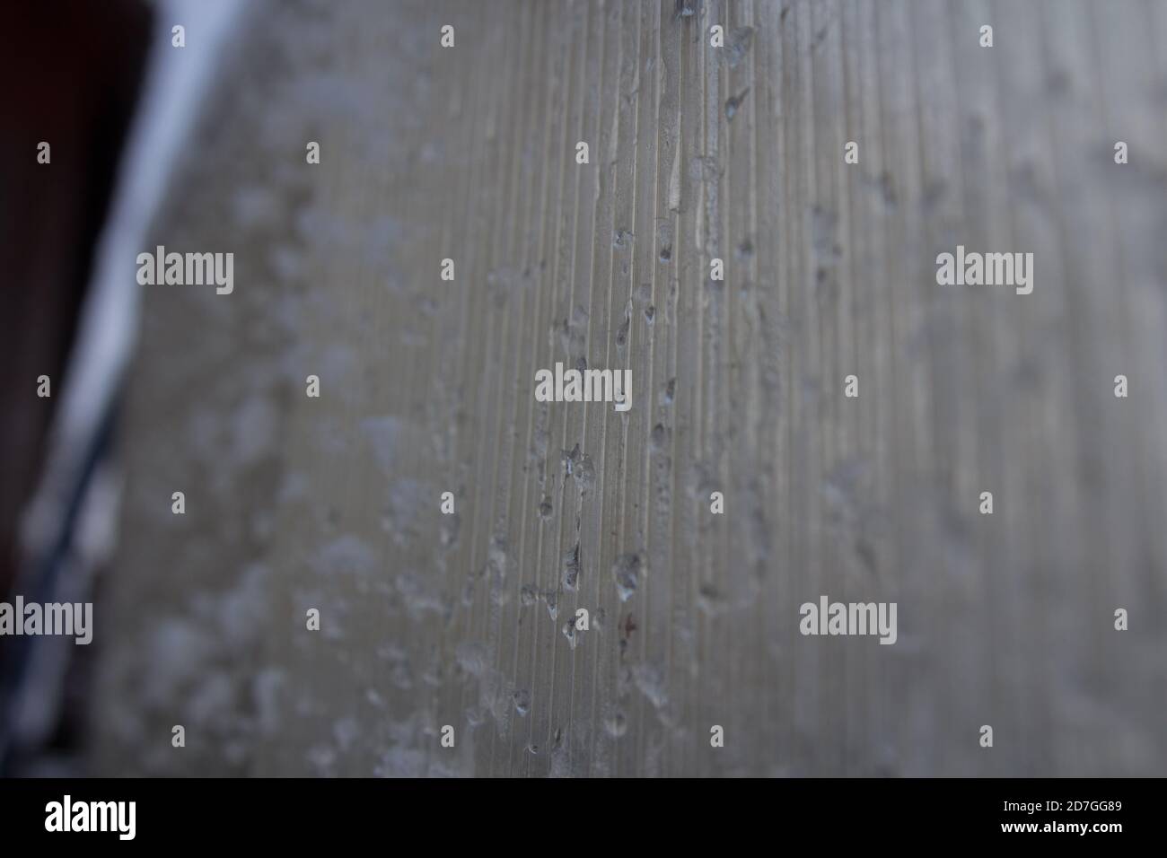 ice and snow on the glass wall of house Stock Photo - Alamy