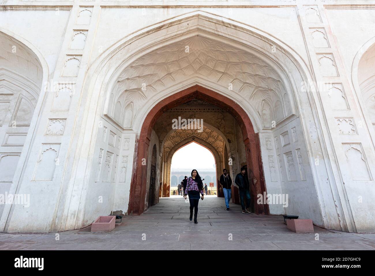View of an arch around an entrance to a building inside the historic ...