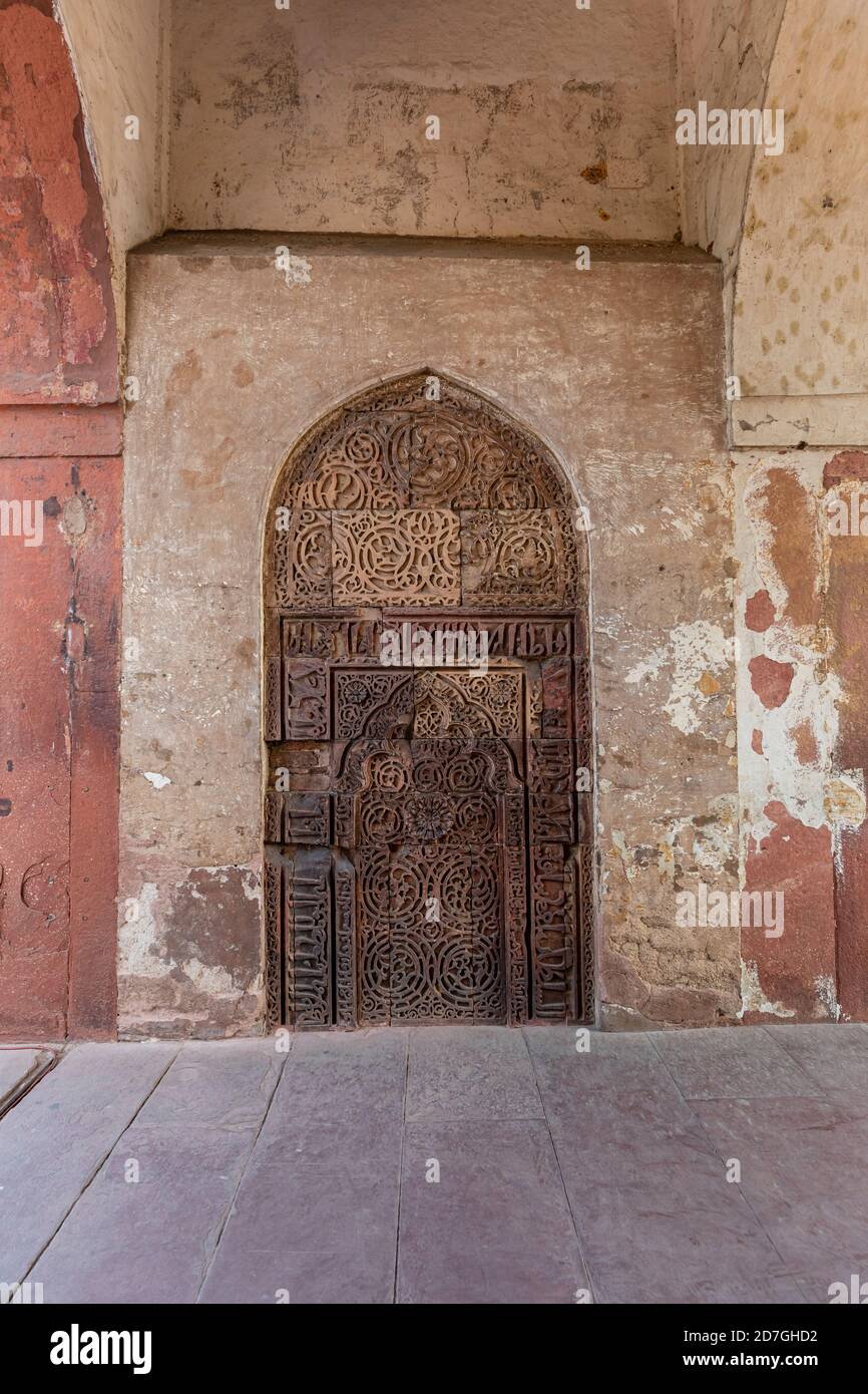 Close up view of the architecture and design on the walls of buildings ...
