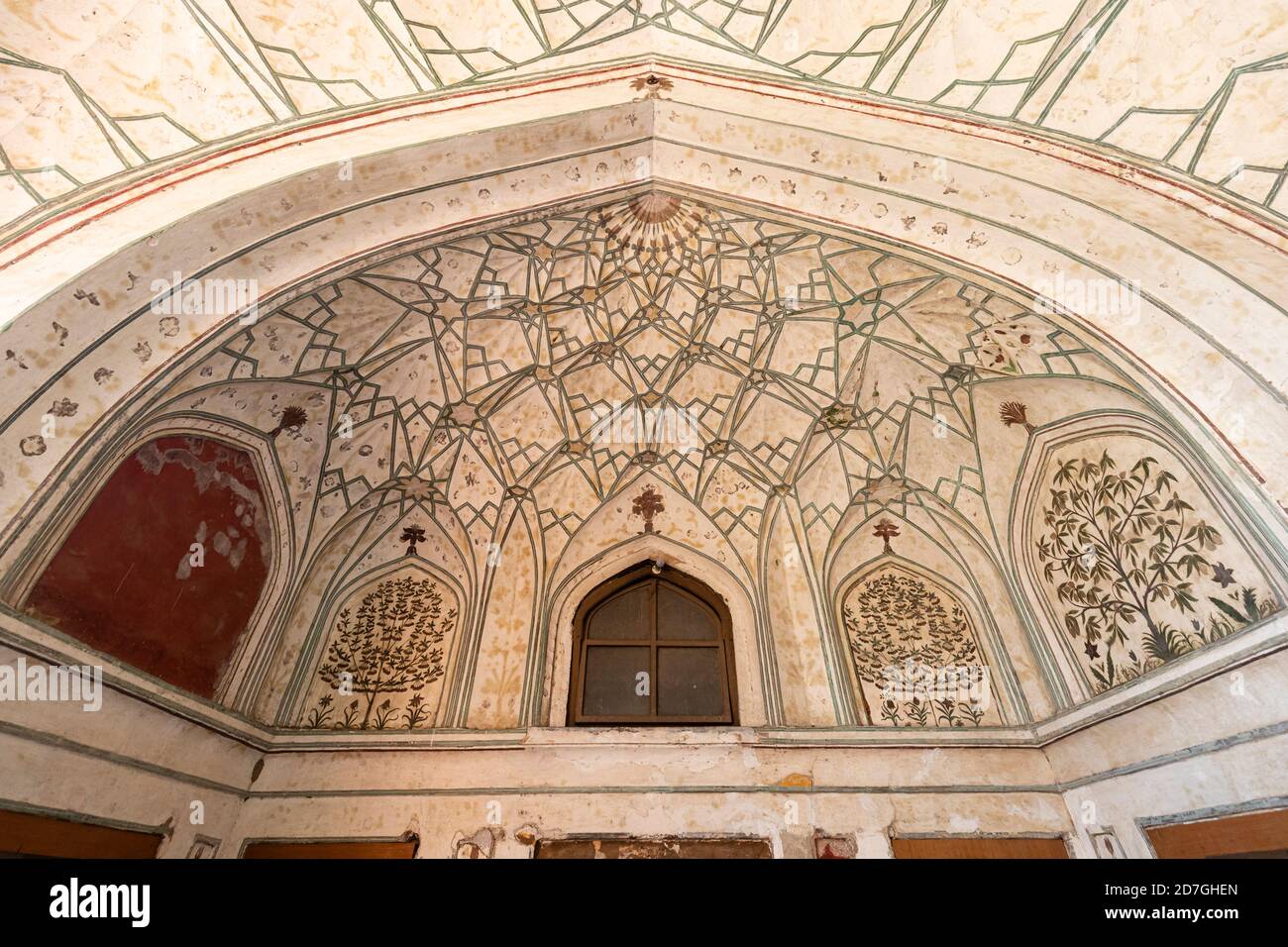 Close up view of the architecture and design on the walls of buildings ...