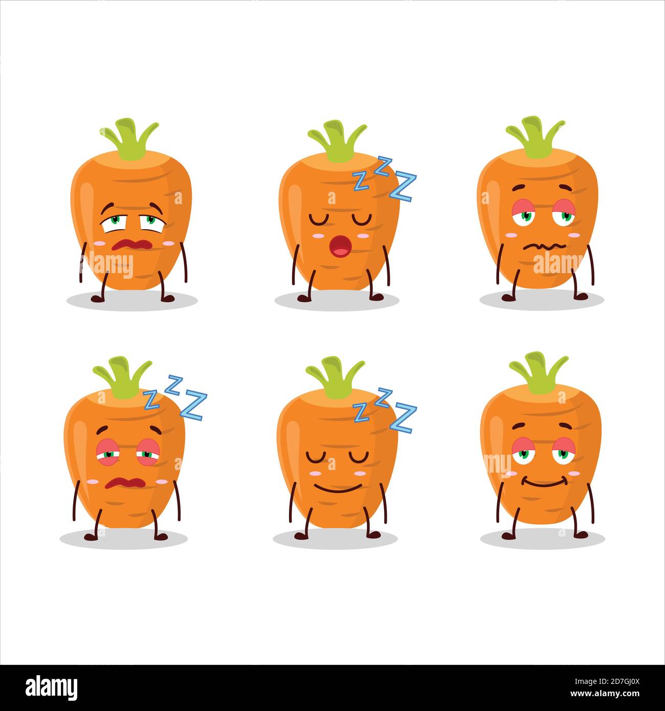 Cartoon character of sweet carrot with sleepy expression Stock Vector Image & Art - Alamy