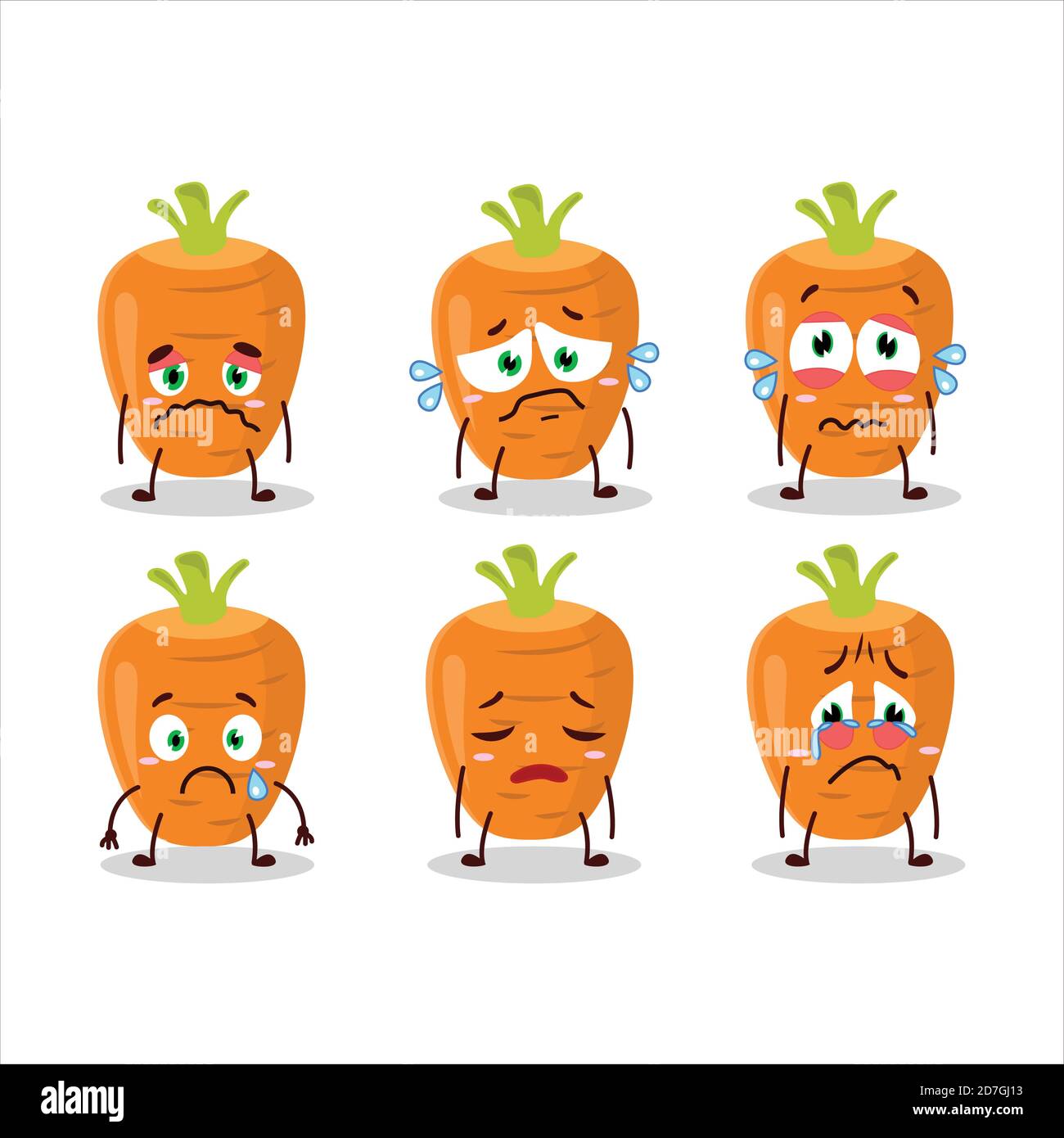 Sweet carrot cartoon character with sad expression Stock Vector Image ...