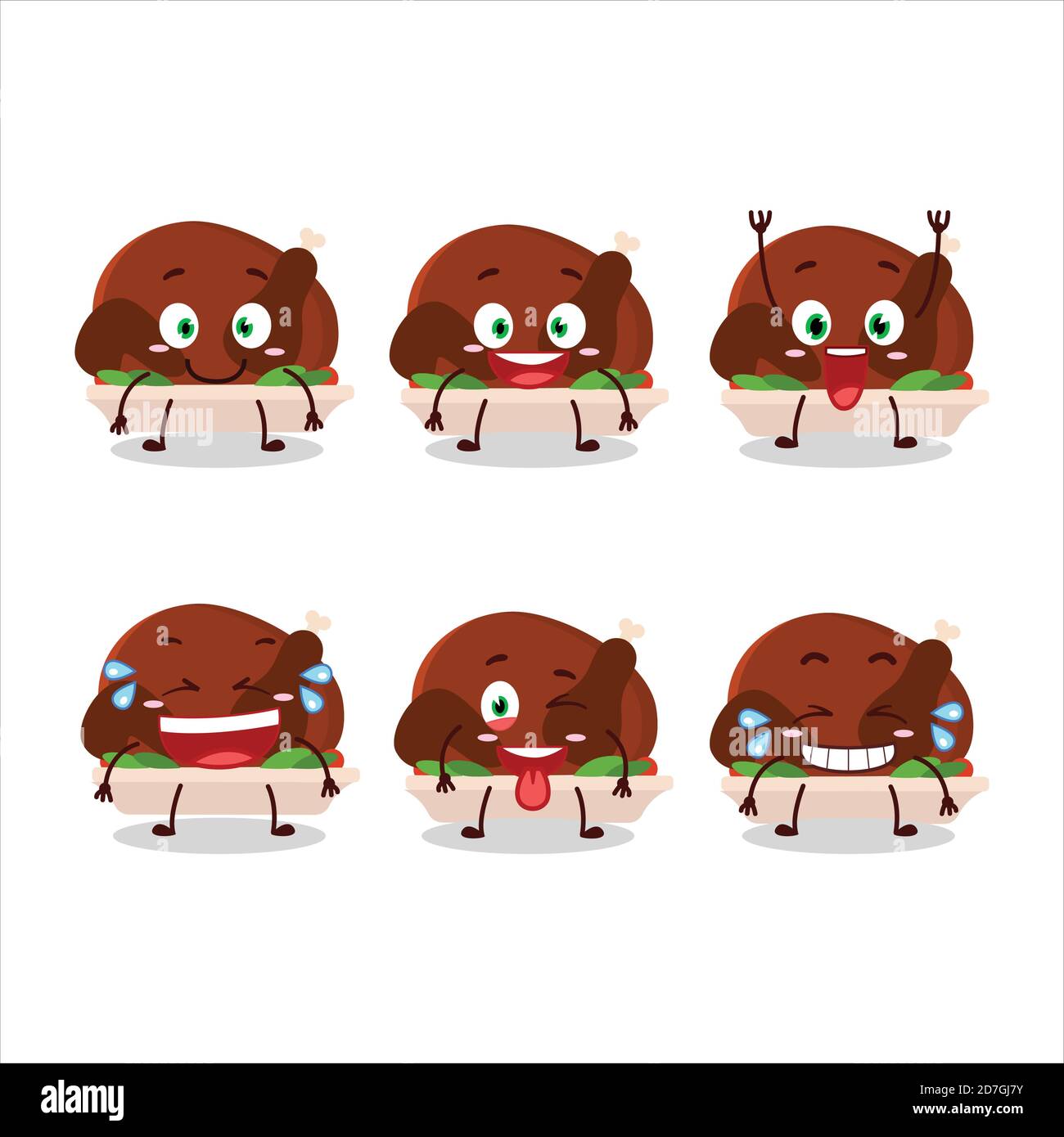 Cartoon character of turkey meat with smile expression Stock Vector ...