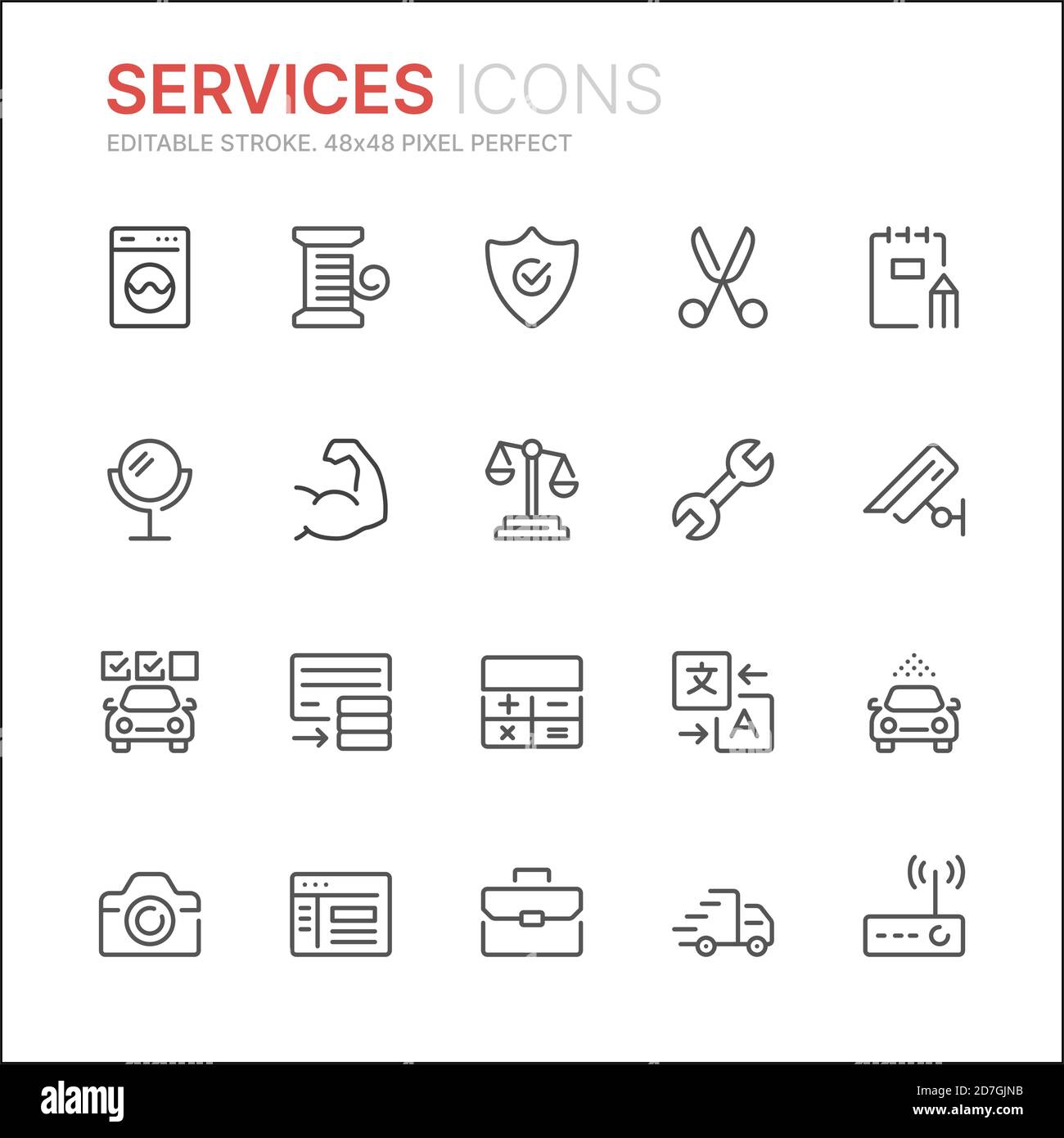 Collection of services outline icons Stock Vector Image & Art - Alamy