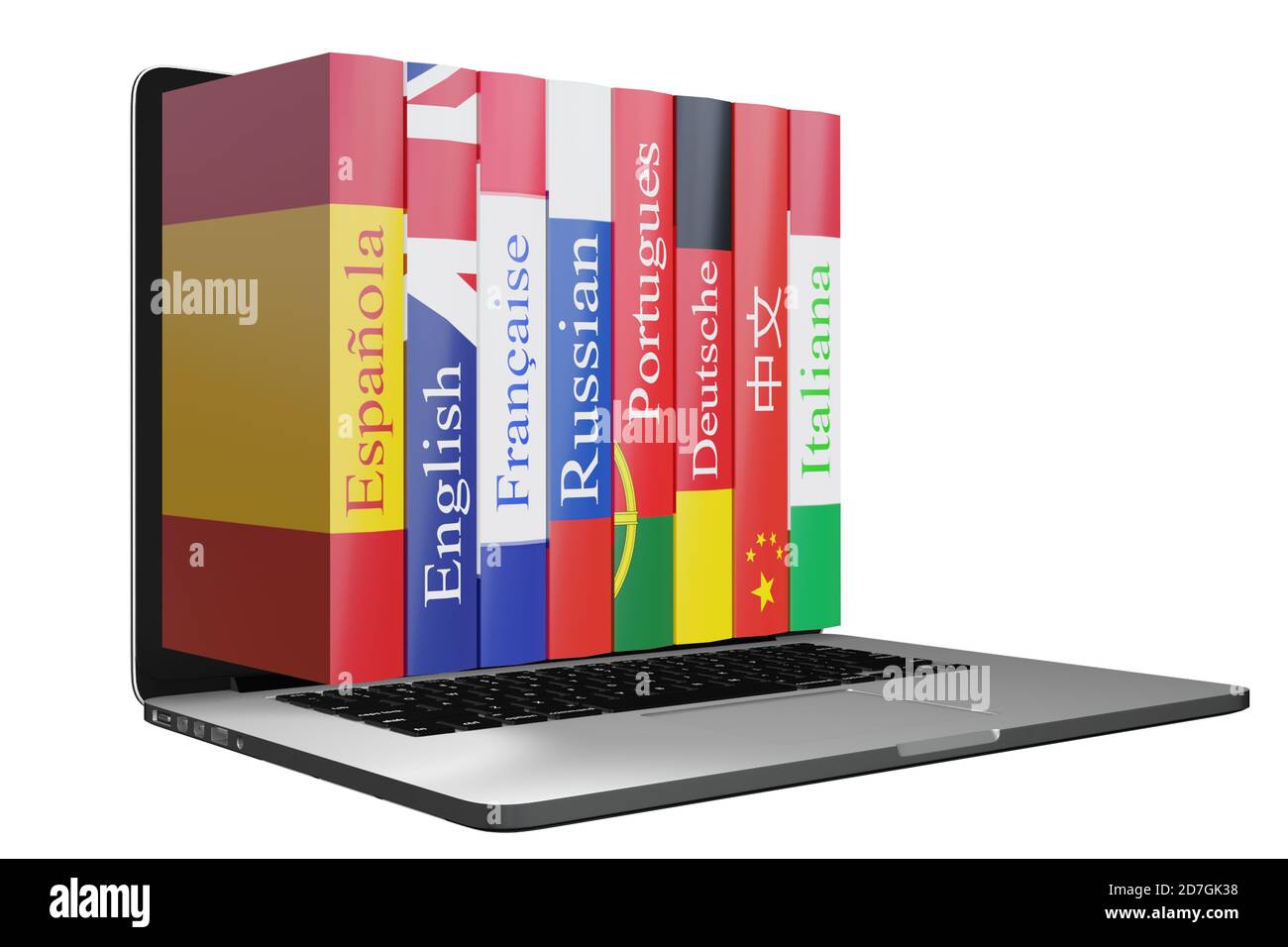 Online language learning concept - 3d rendering Stock Photo - Alamy