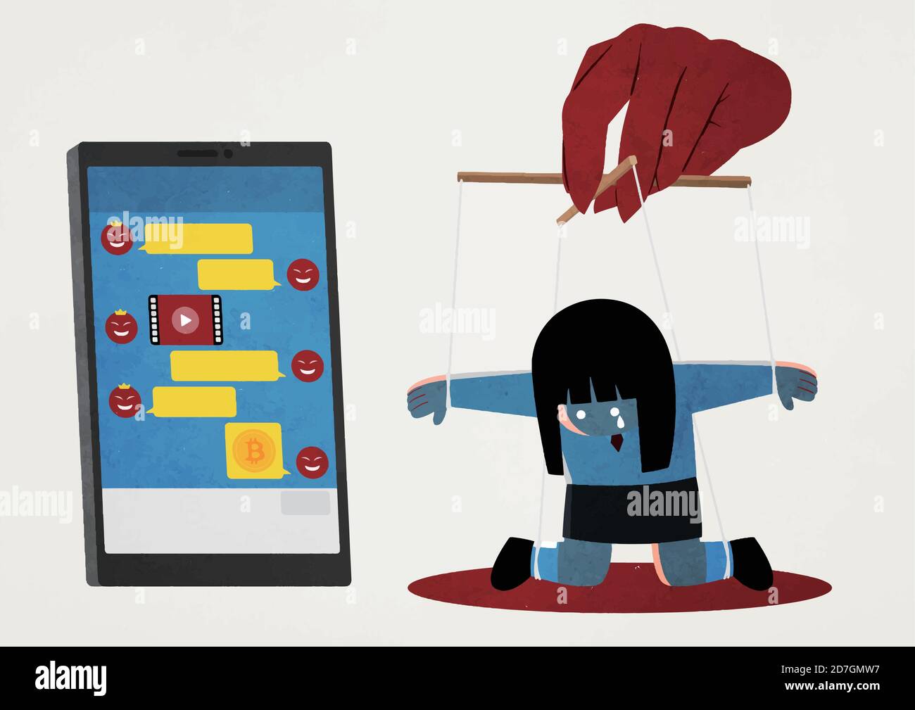 Online predator concept, cyber criminals illustration 003 Stock Vector ...