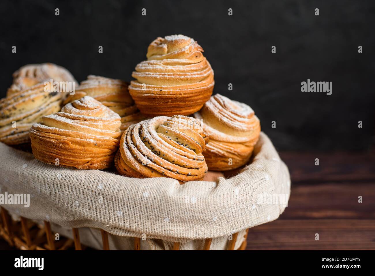 Delicious modern cruffins are made from layered croissants in the shape ...