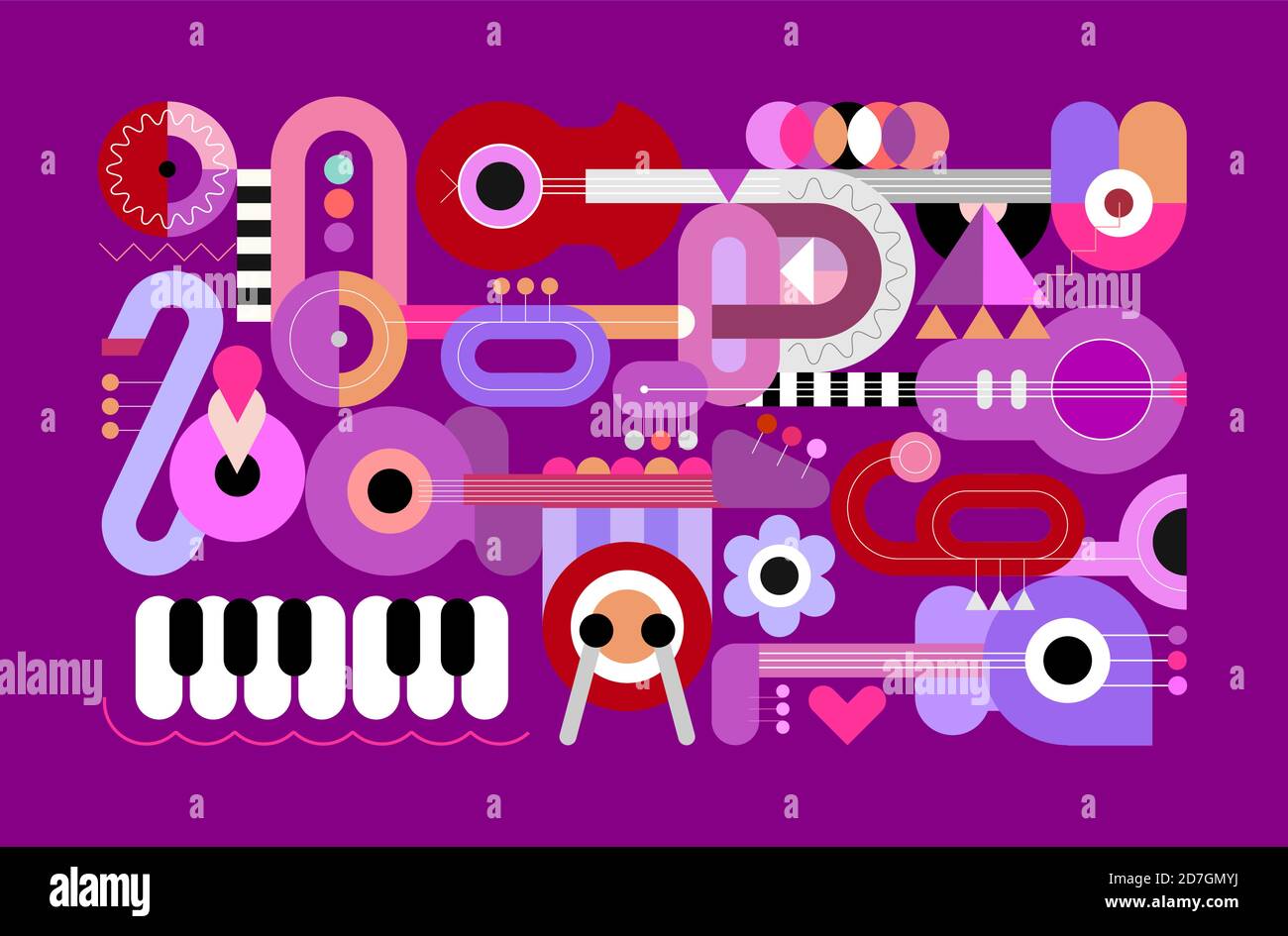 Geometric style vector illustration of different musical instruments ...