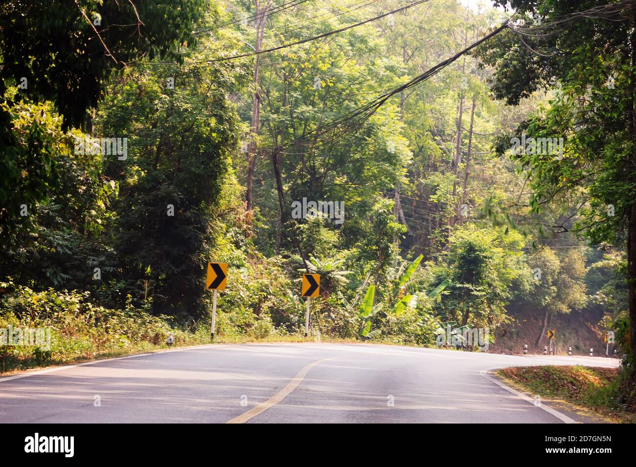 Scenic highway in mountains in North of Thailand. Highway in mountains ...