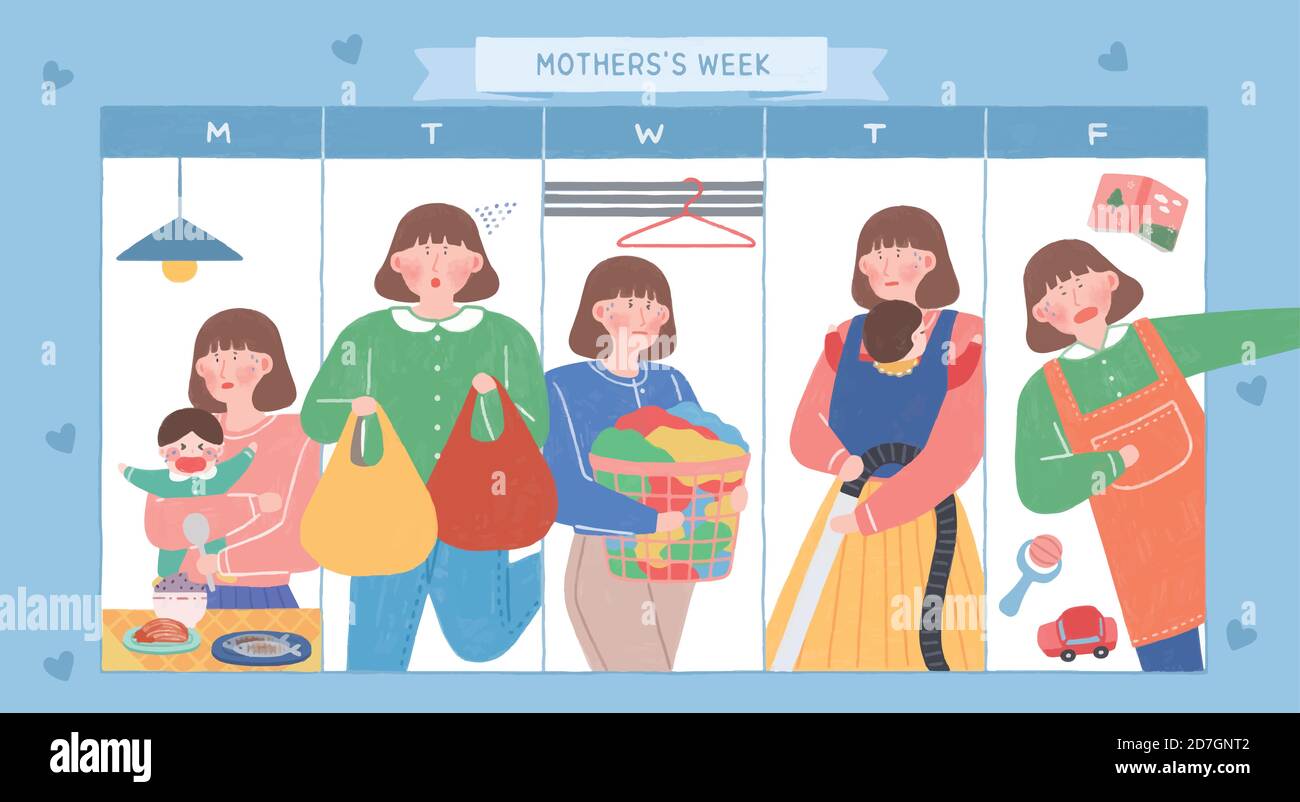 Daily routine activities cartoon hi-res stock photography and images ...