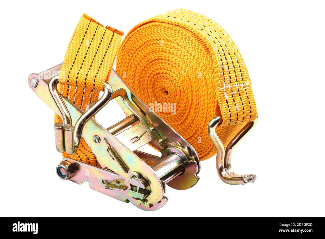 The mechanism for securing cargo ties is isolated on a white background ...