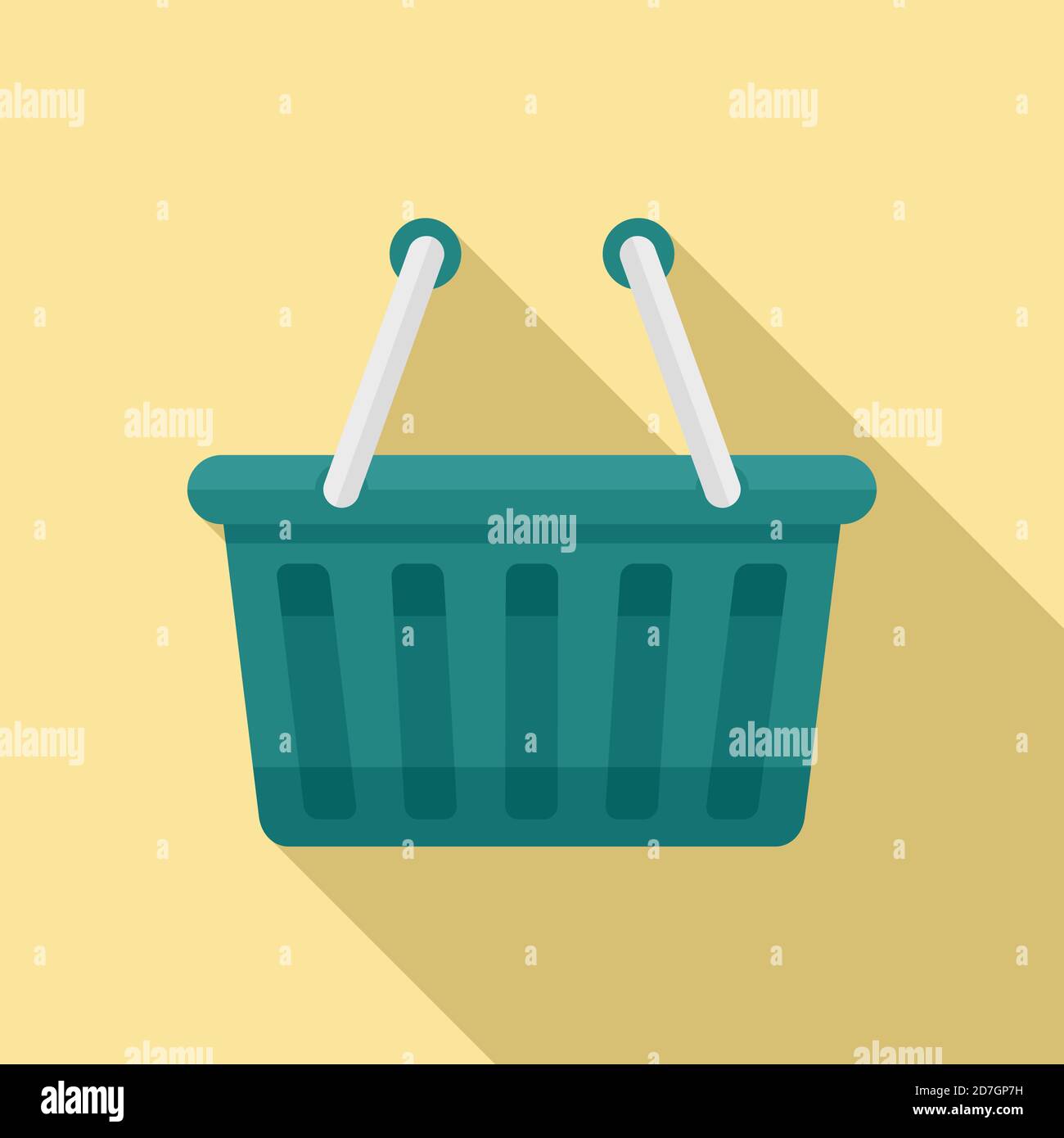 Plastic shop basket icon. Flat illustration of plastic shop basket ...