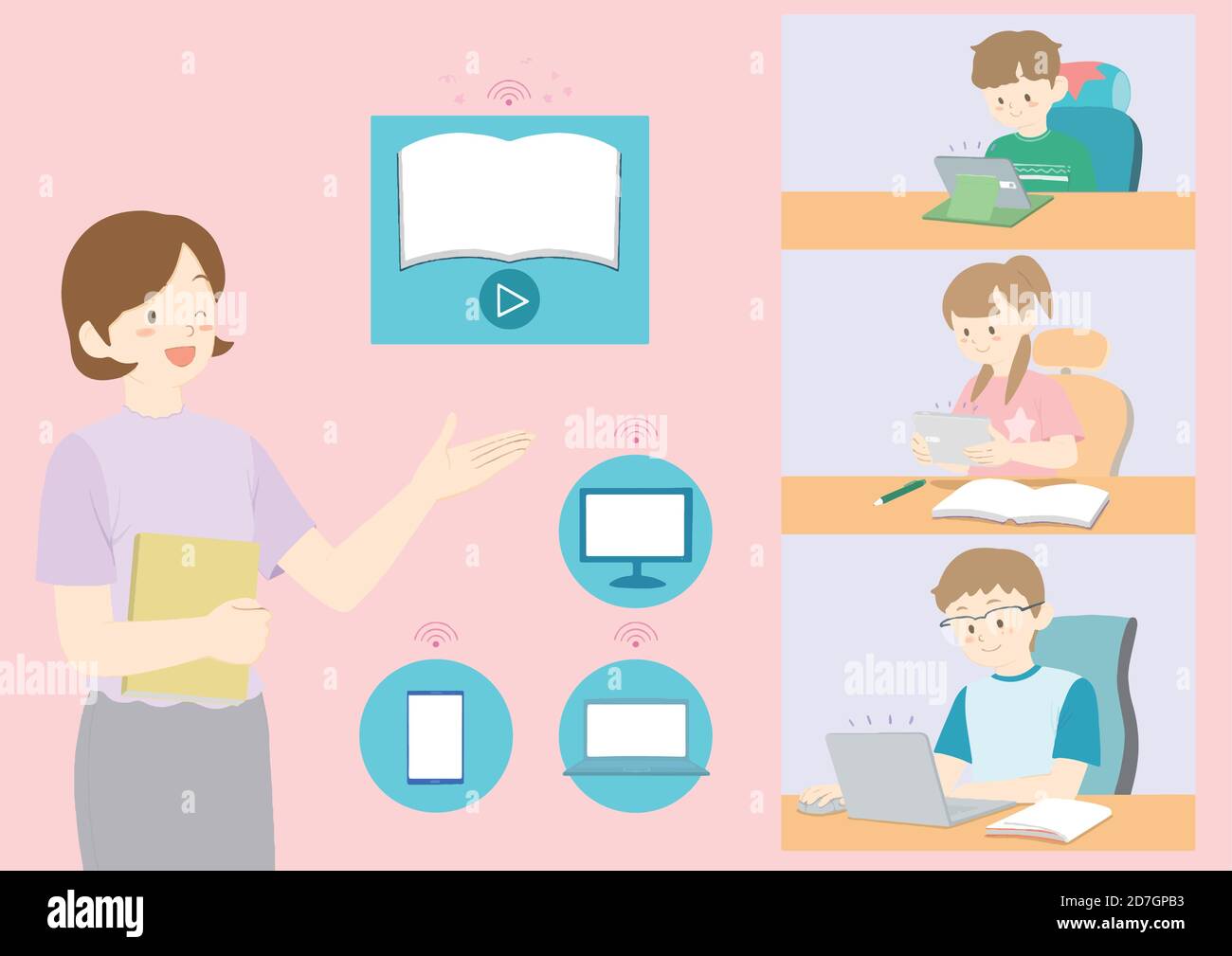 School class tablet desk Stock Vector Images - Alamy