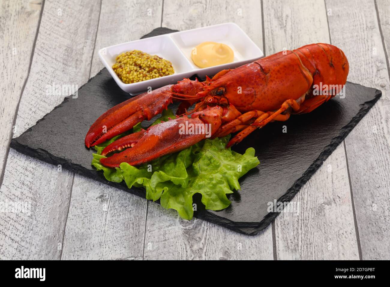 Luxury Lobster with sauces - ready for eat Stock Photo - Alamy