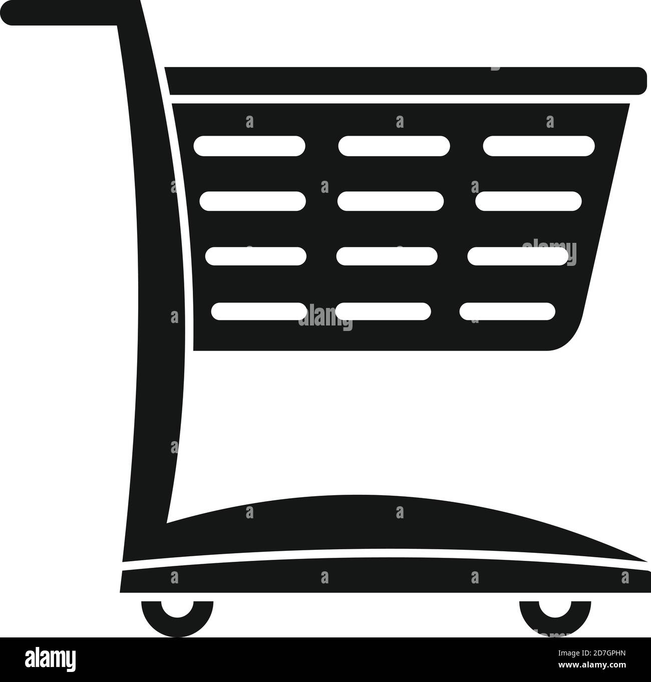 Plastic shop cart icon. Simple illustration of plastic shop cart vector ...
