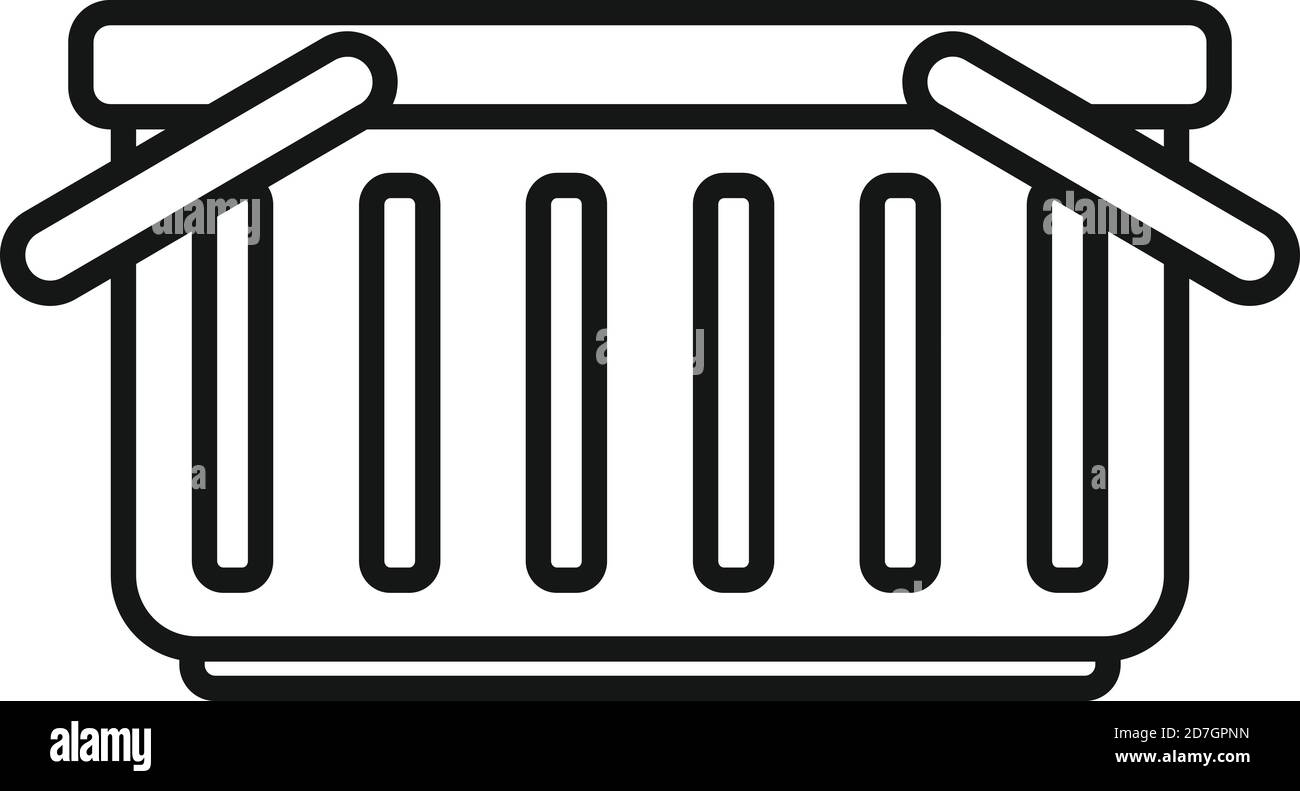 Eshop basket icon. Outline eshop basket vector icon for web design ...