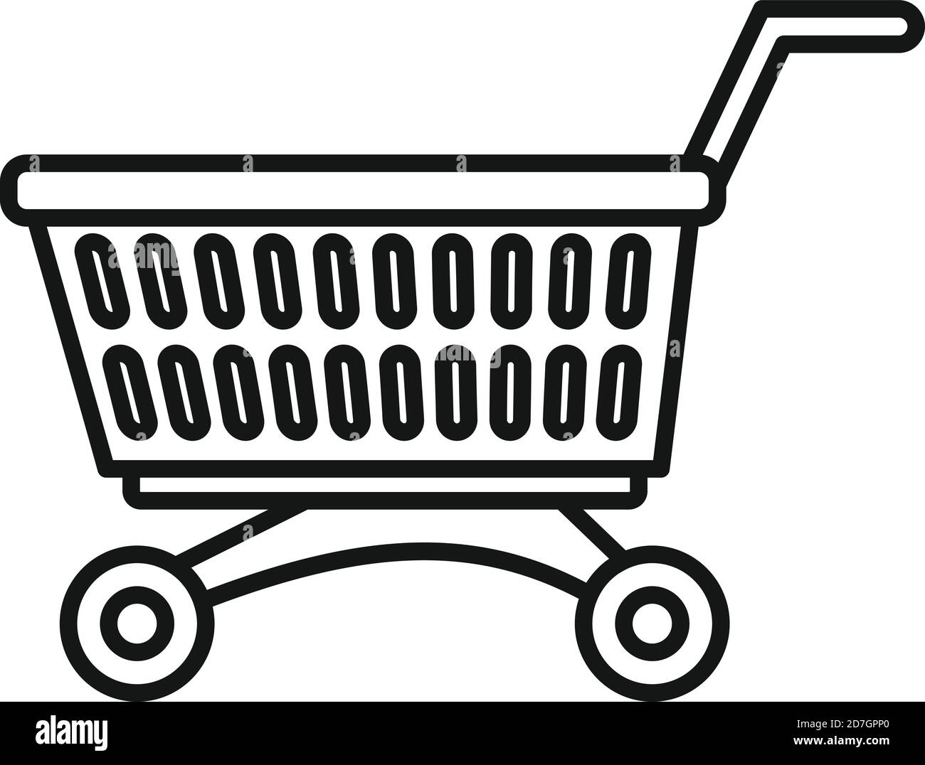 Supermarket cart icon. Outline supermarket cart vector icon for web ...