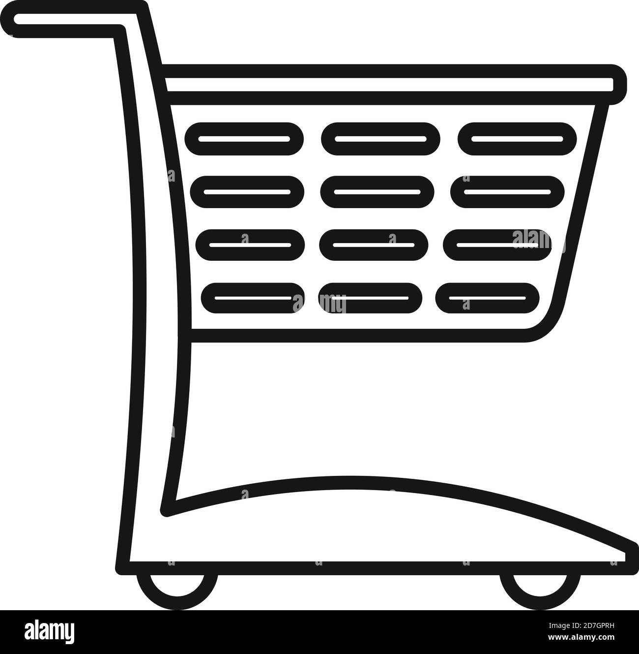 Plastic shop cart icon. Outline plastic shop cart vector icon for web ...