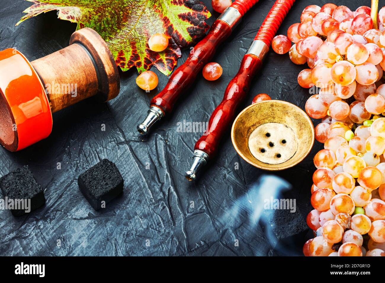 Turkish hookah with hookah tobacco with grape flavor.Arabic smoking ...