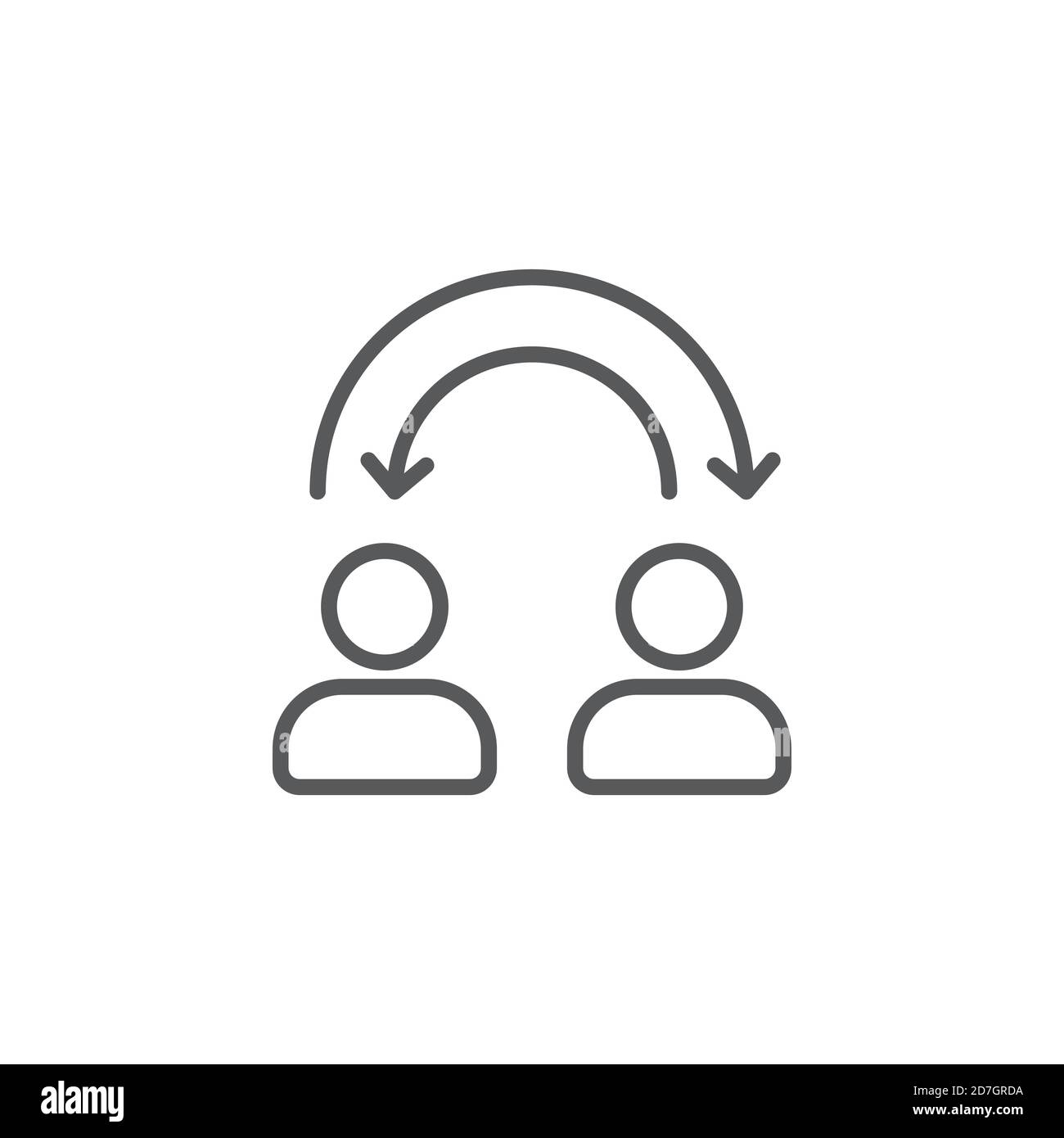 Transfer between user accounts vector icon symbol isolated on white ...