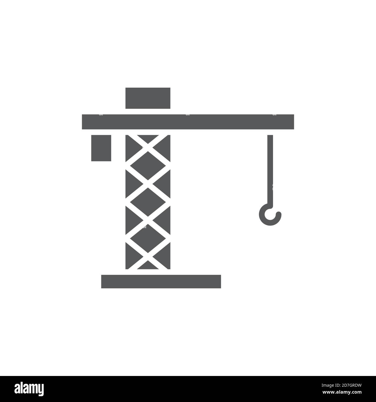 Tower crane vector icon symbol construction tools isolated on white ...