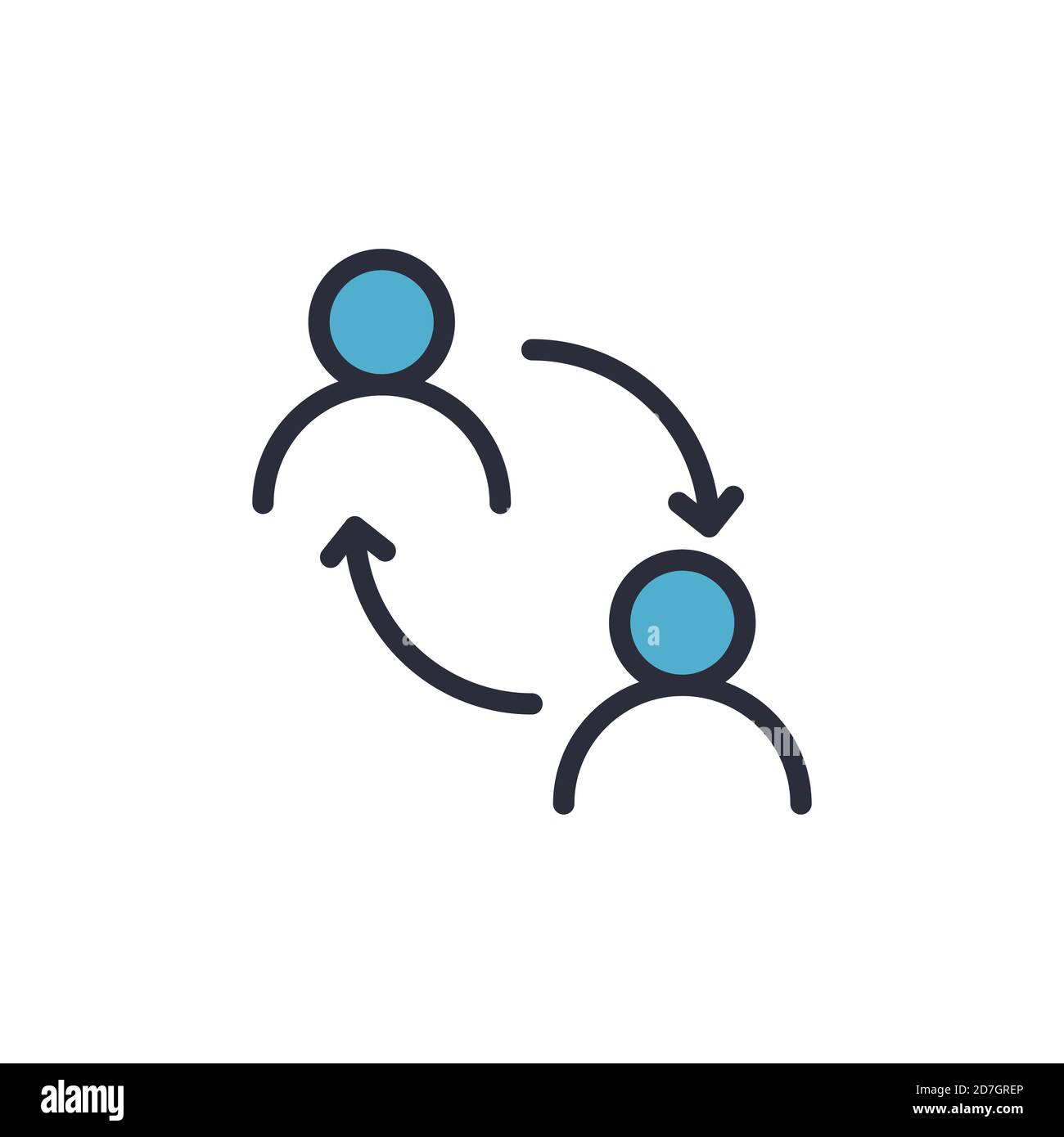 Transfer between user accounts vector icon symbol isolated on white ...