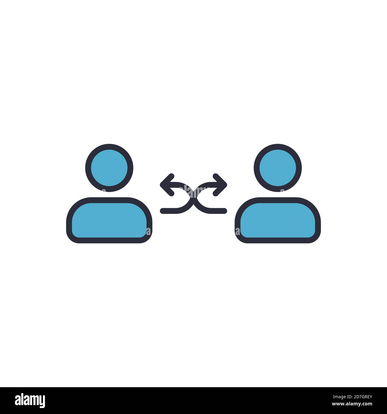 Transfer between user accounts vector icon symbol isolated on white ...