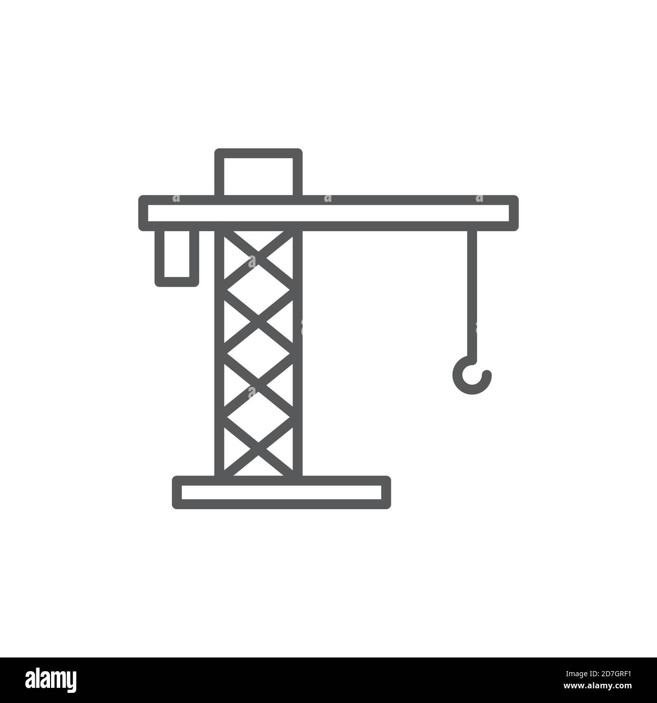 Tower crane vector icon symbol construction tools isolated on white ...