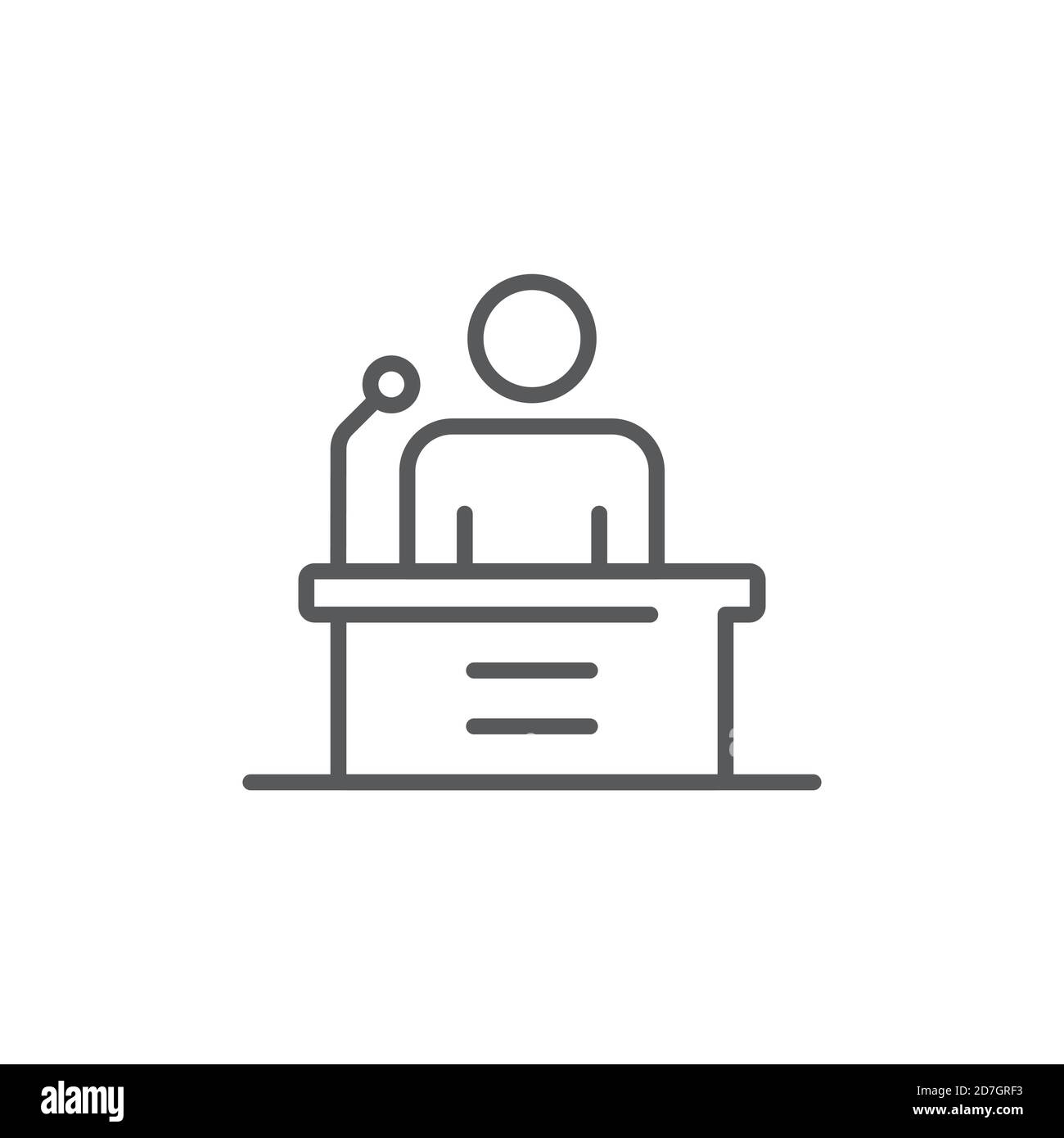 Tribune orator speech vector icon symbol isolated on white background ...