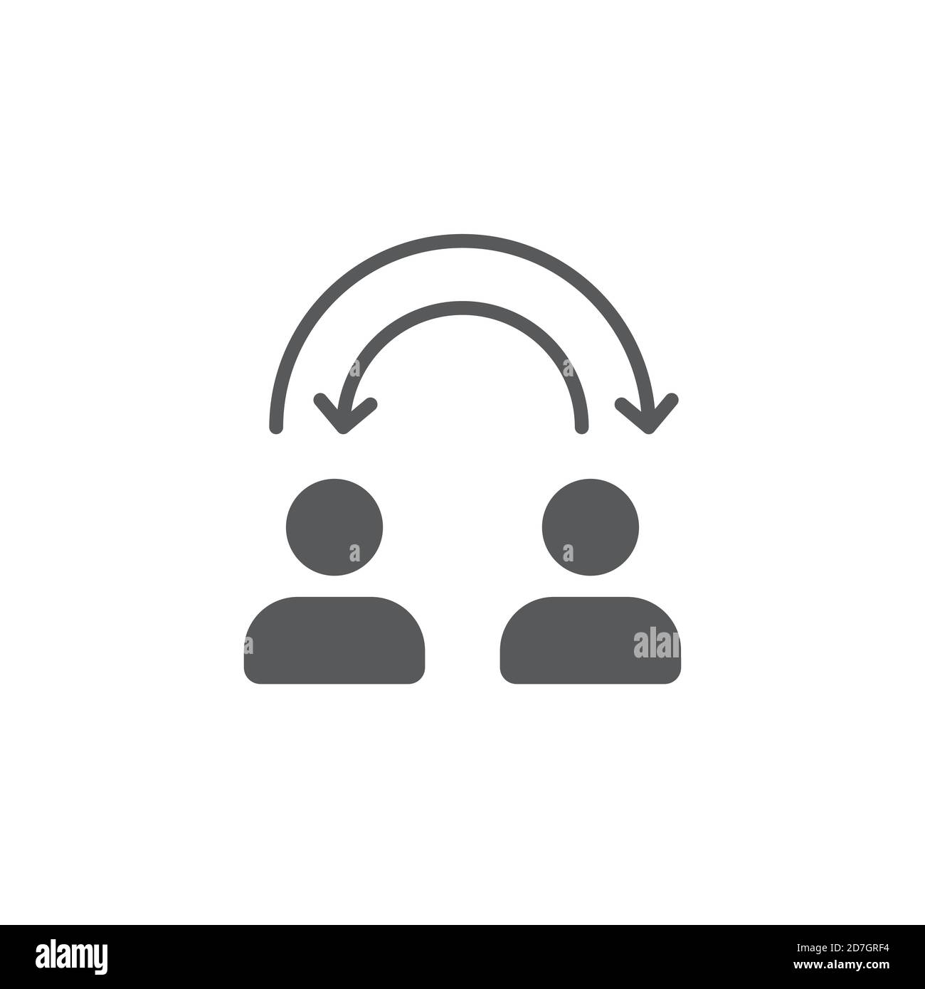 Transfer between user accounts vector icon symbol isolated on white ...