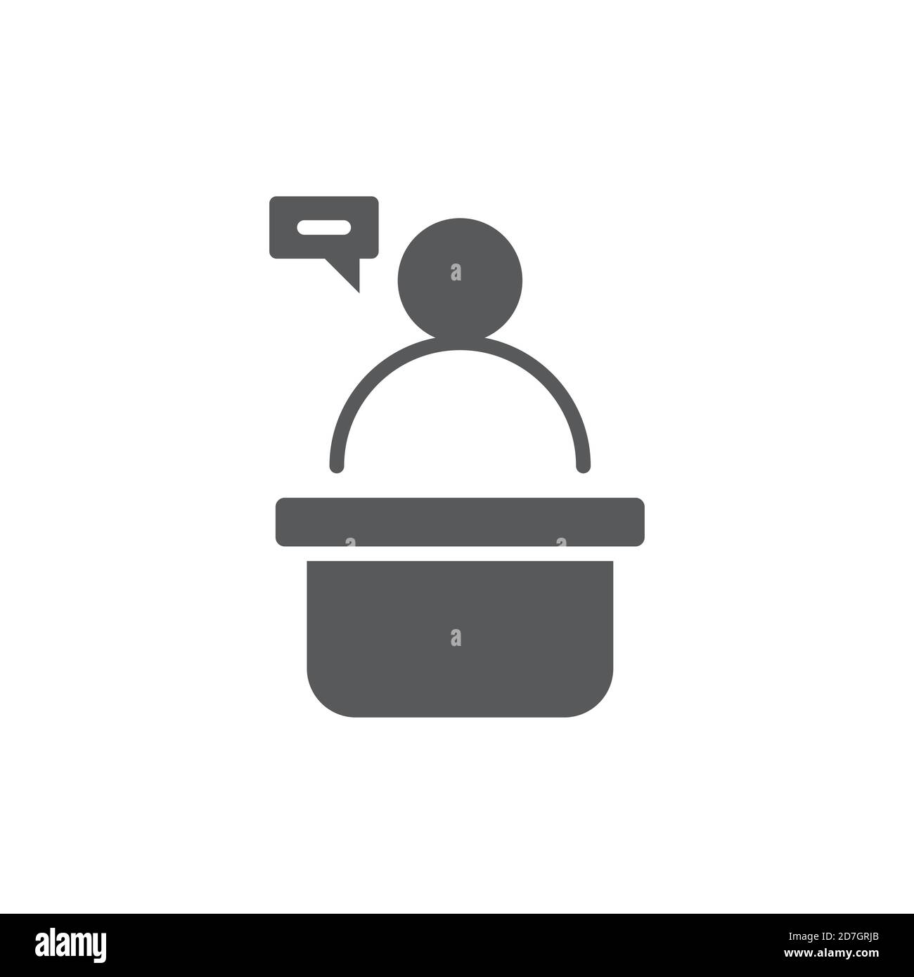 Tribune orator speech vector icon symbol isolated on white background ...