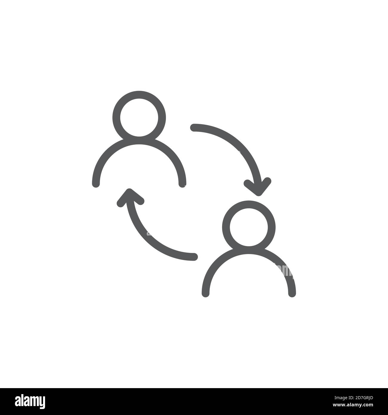 Transfer between user accounts vector icon symbol isolated on white ...