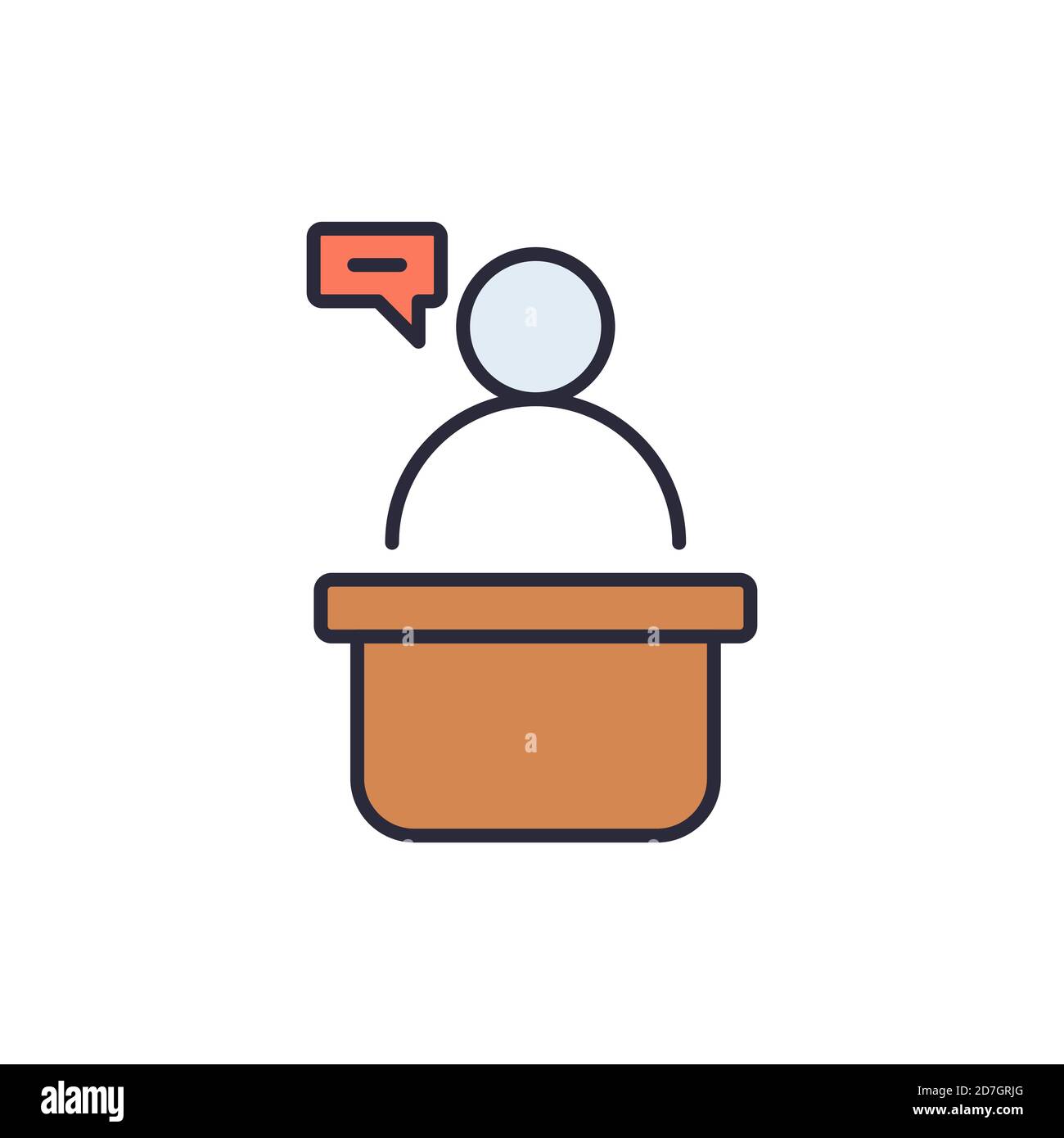 Tribune orator speech vector icon symbol isolated on white background ...