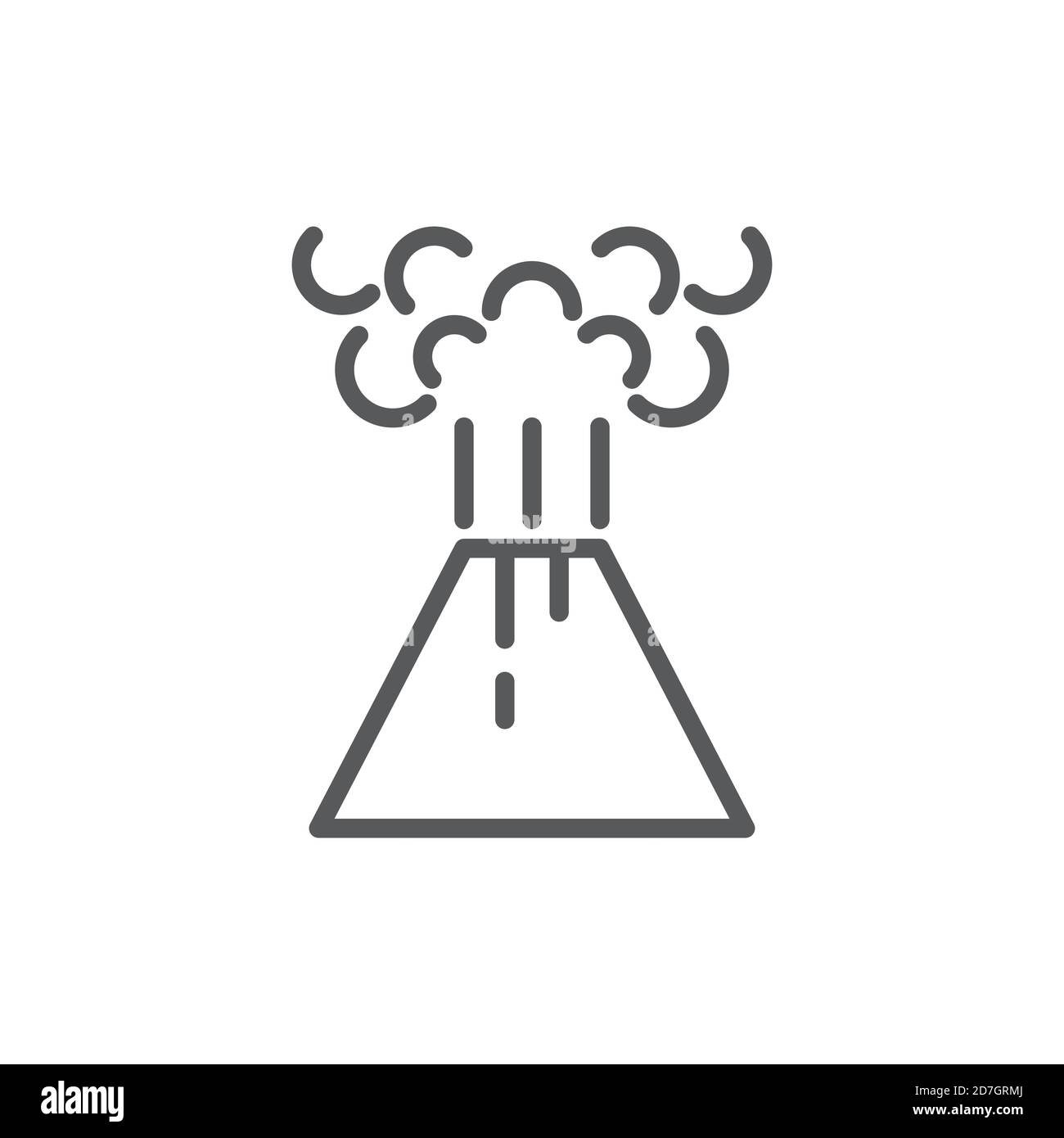Volcano eruption vector icon symbol disaster isolated on white ...